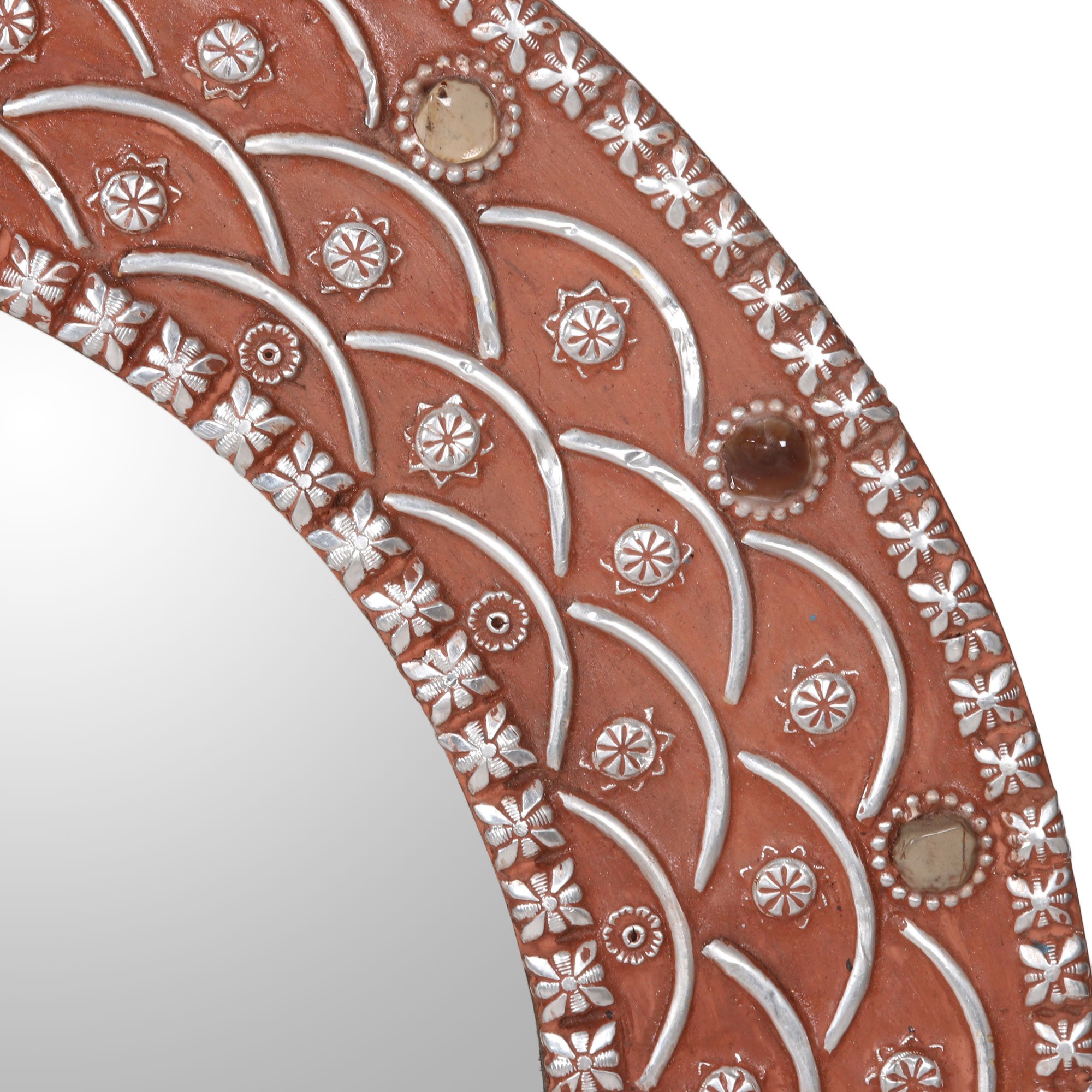 Aluminum and Glass Wall Mirror Handcrafted in India - Mughal Window ...