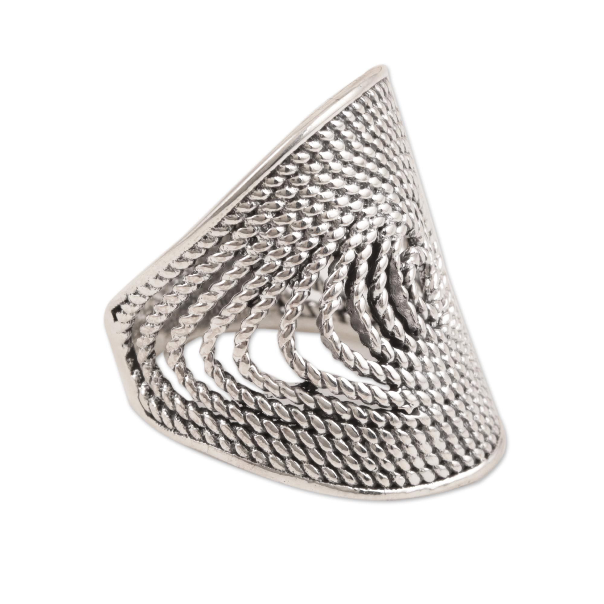 UNICEF Market | Rope-Pattern Sterling Silver Band Ring from India ...