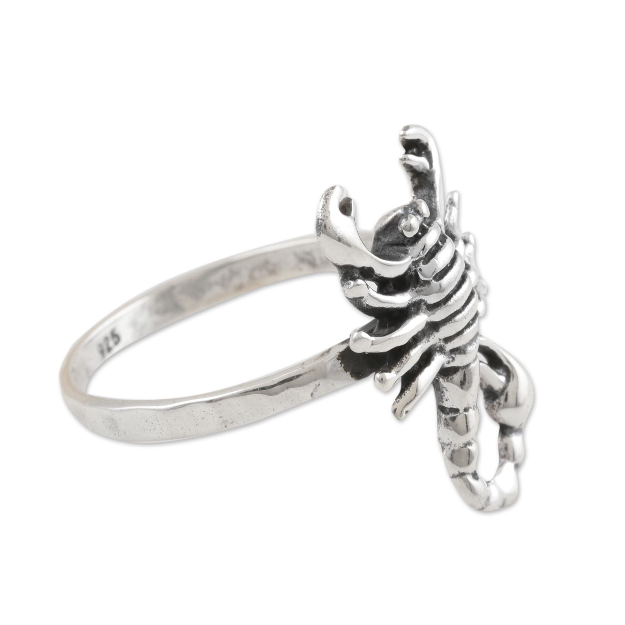 Scorpion Ring Hand Crafted of Sterling Silver - Scorpion Power | NOVICA