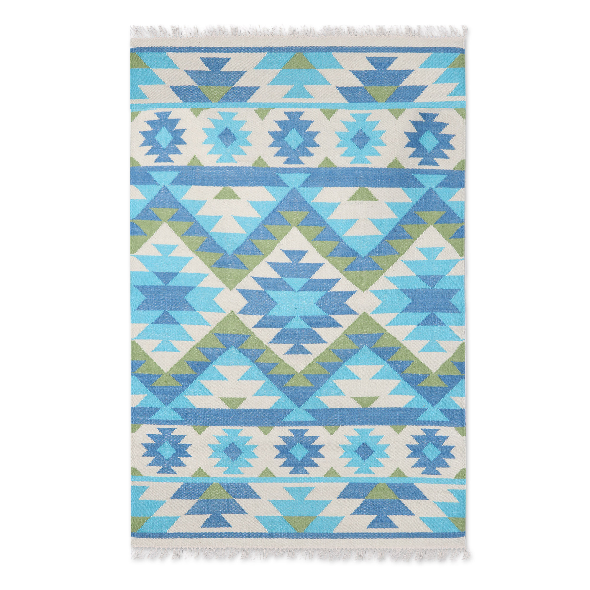 Hand-Woven Flat Weave Wool Area Rug (4x6) - Rolling Hills | NOVICA