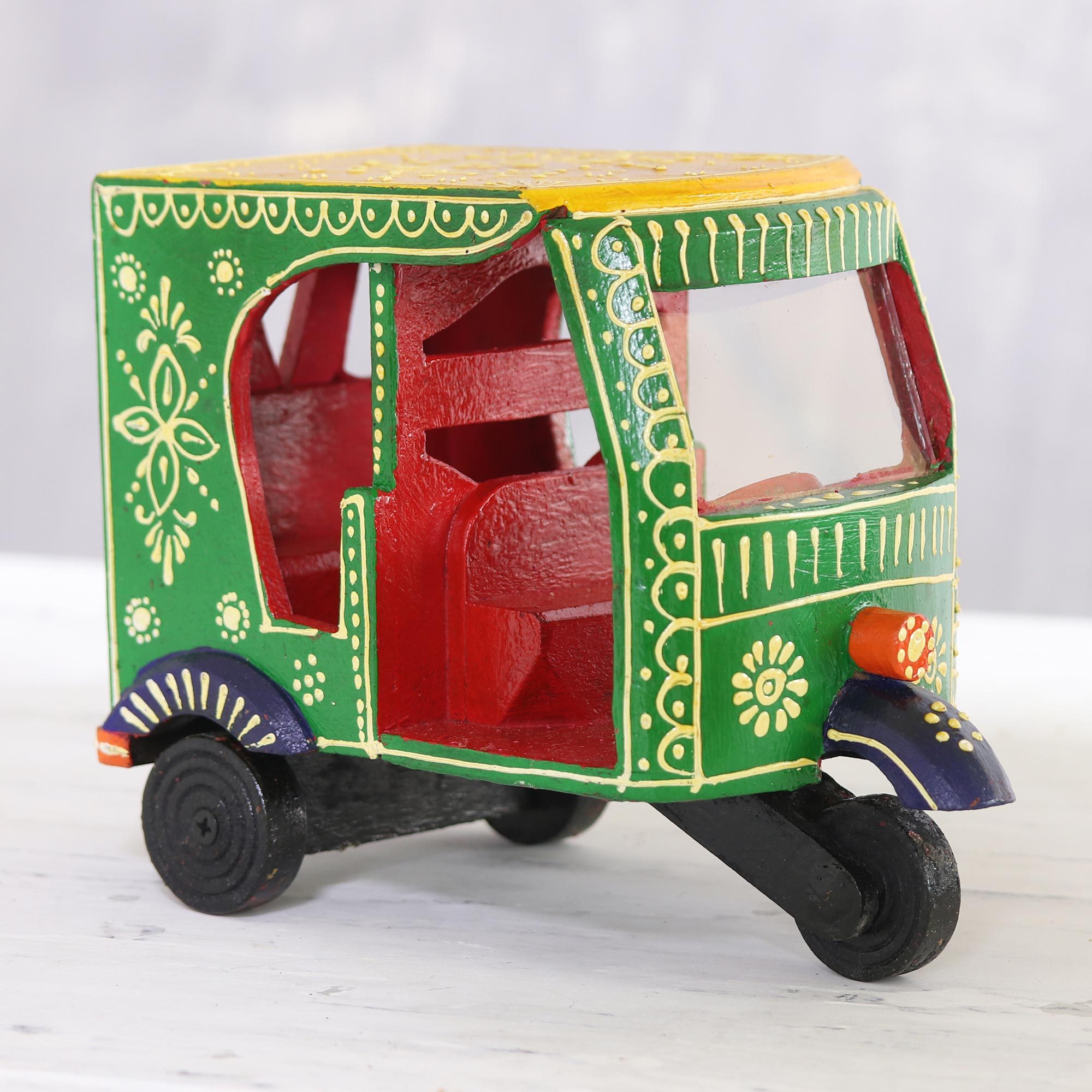 Decorative Mango Wood Automobile from India - Countryside Drive | NOVICA