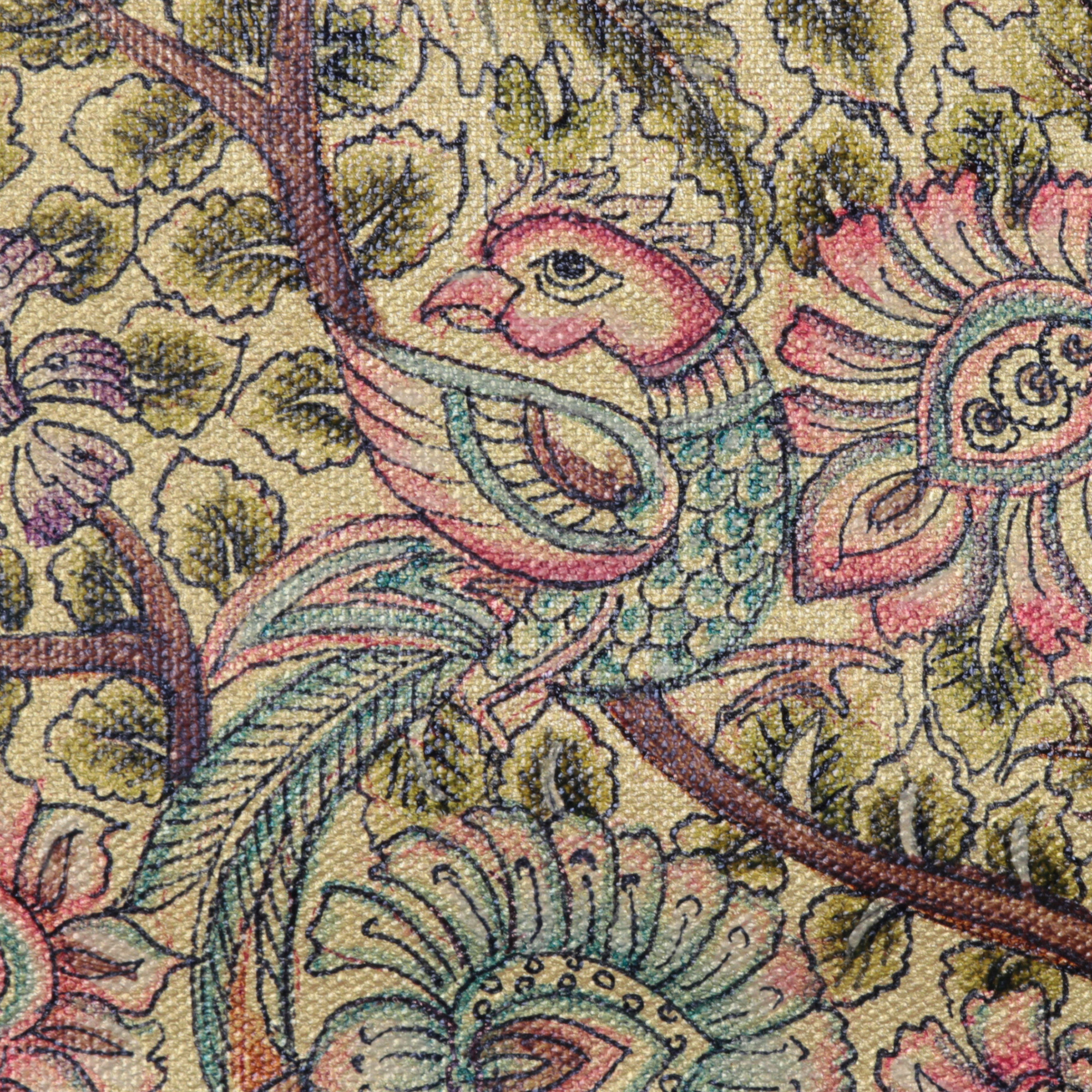 Kalamkari Painting of Tree and Birds - The Golden Nature | NOVICA