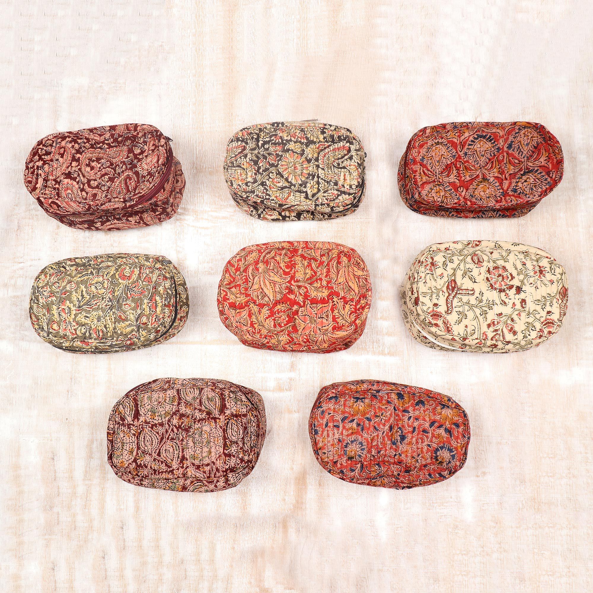 Block-Printed Cotton Travel Bag - Travel Ecstasy | NOVICA