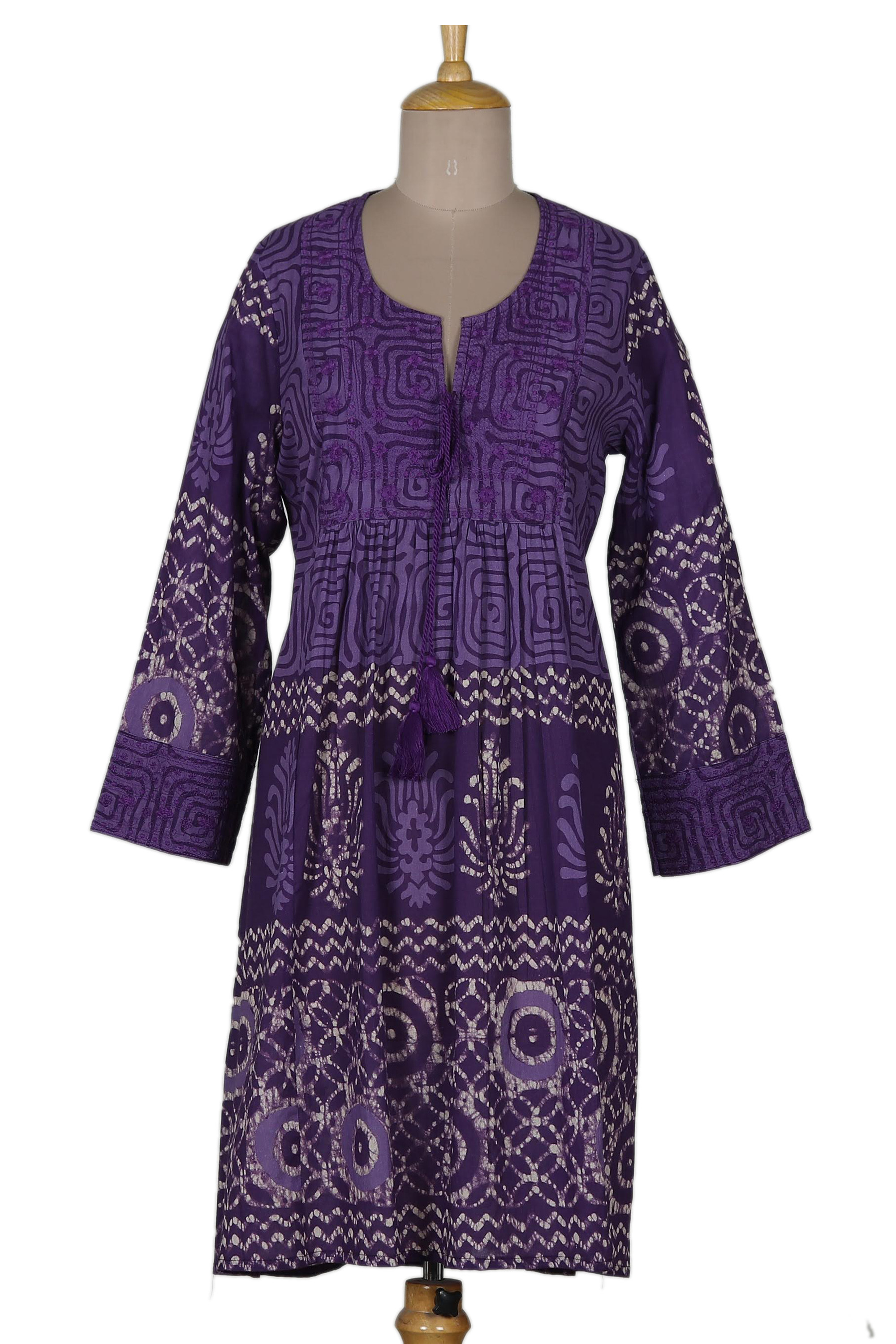 UNICEF Market | Embroidered Geometric-Patterned Cotton Shift Dress in ...