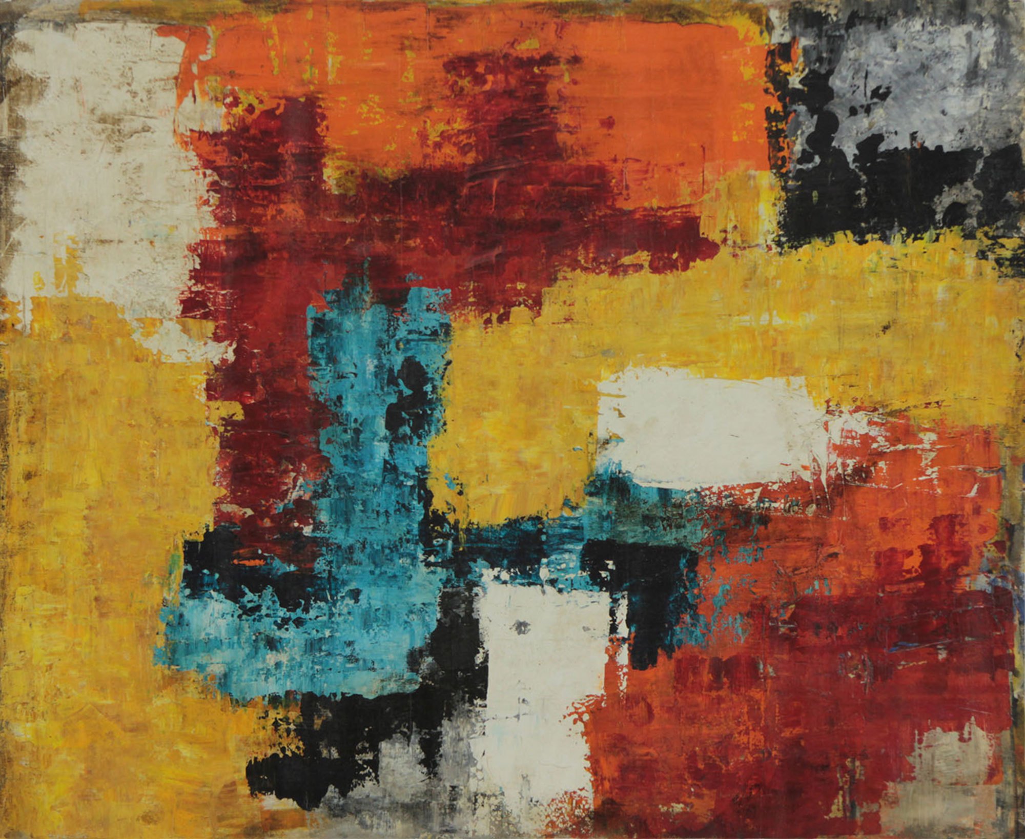 UNICEF Market | Abstract Patchwork Painting in Tropical Tones ...