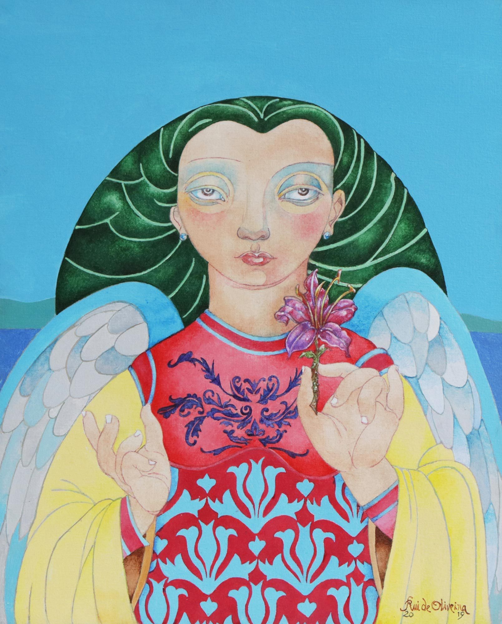 UNICEF Market | Signed Expressionist Portrait Painting of an Angel ...