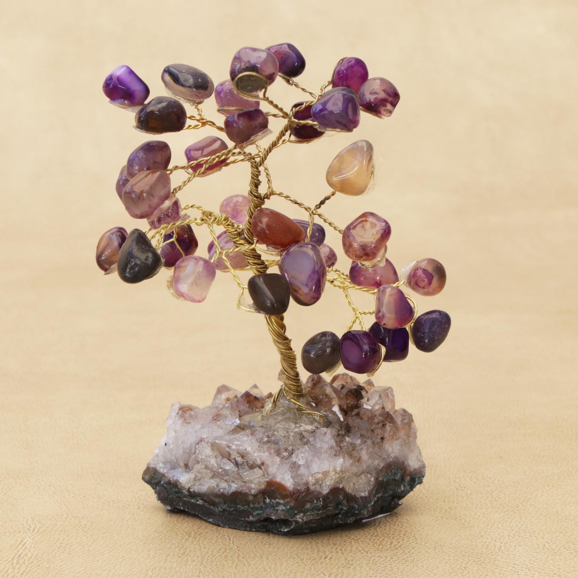 UNICEF Market | Agate Gemstone Tree with an Amethyst Base from Brazil ...