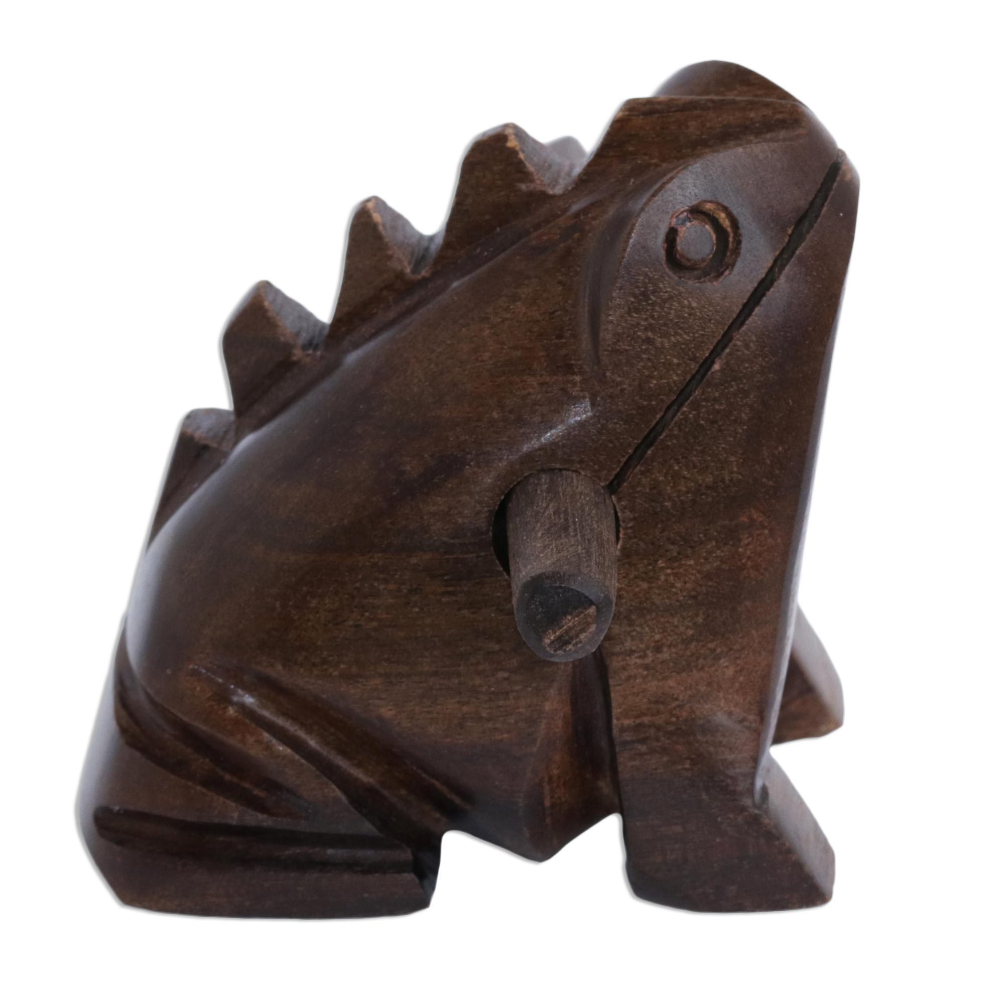UNICEF Market | Hand Carved Wood Frog Rasp Instrument - Frog Music