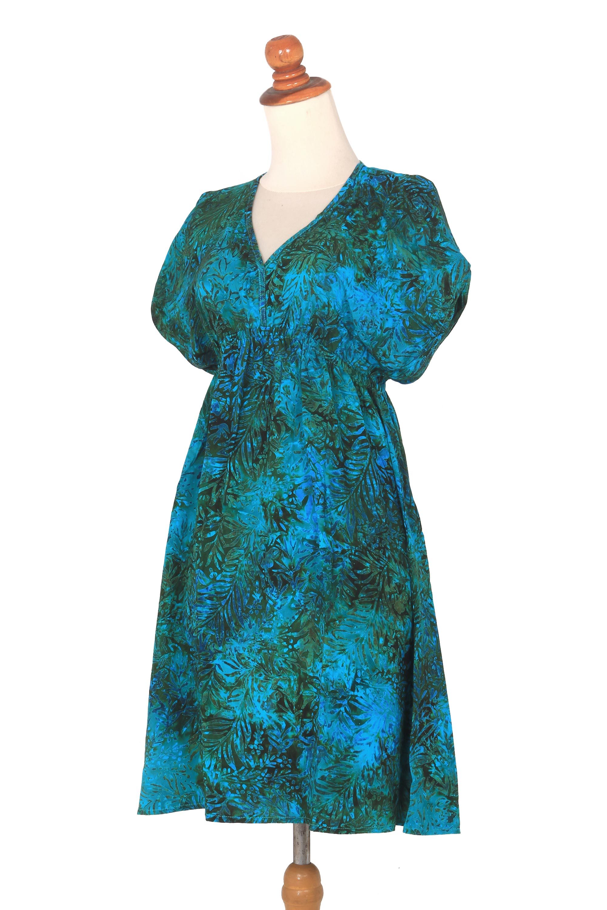 UNICEF Market | Artisan Crafted Fresh Green Blue Batik Rayon Short ...