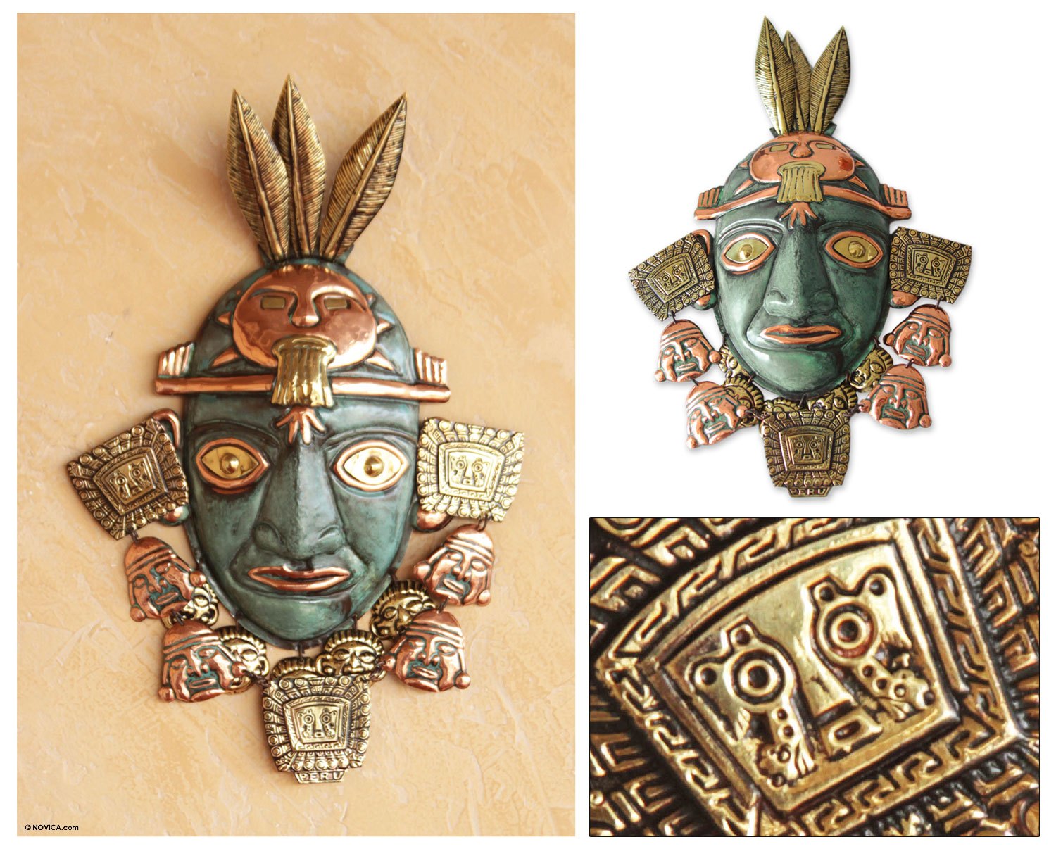 UNICEF Market | Inca Bronze and Copper Mask - Inca Warrior