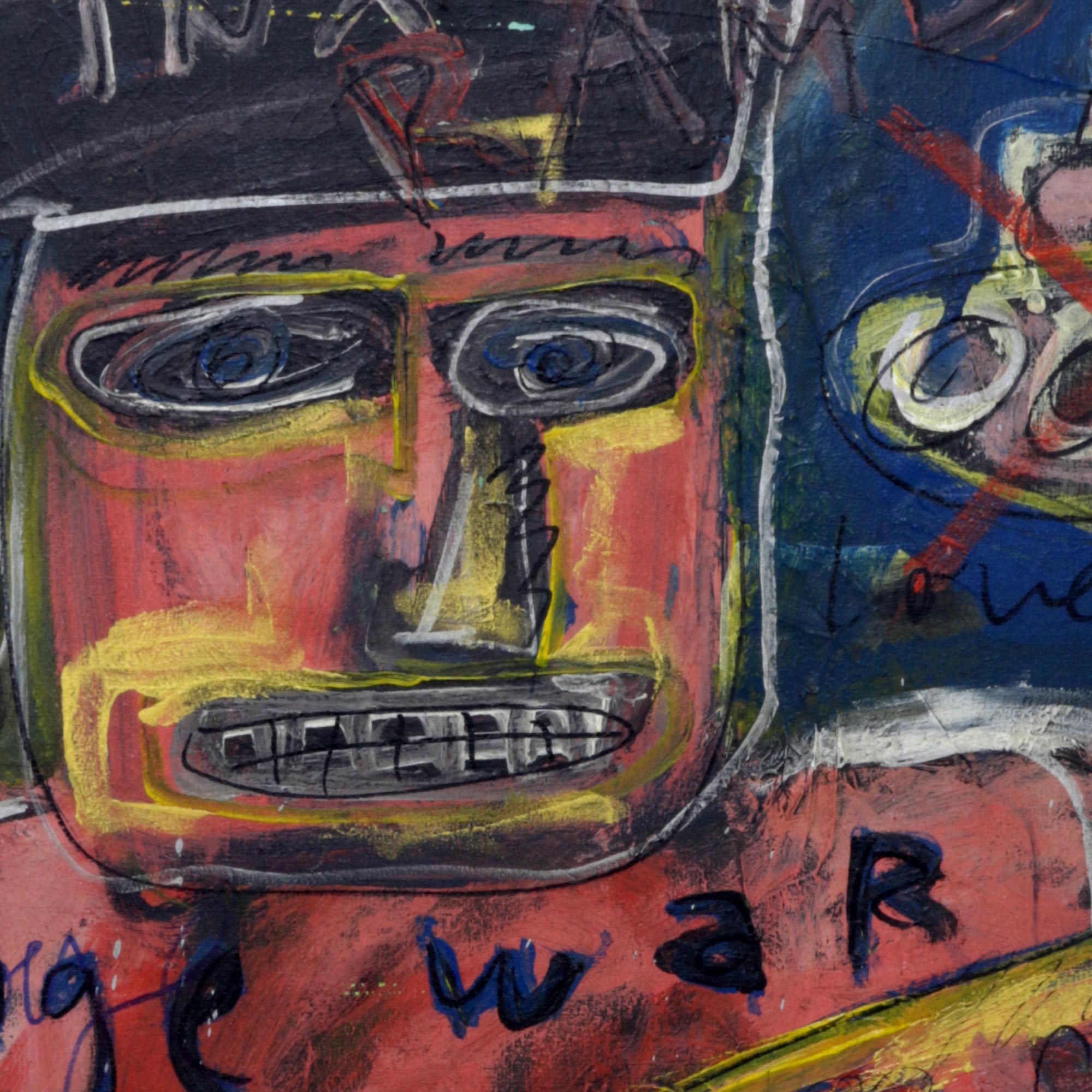 Unique Expressionist Painting of Rambo in Pink - Pinx Rambo | NOVICA