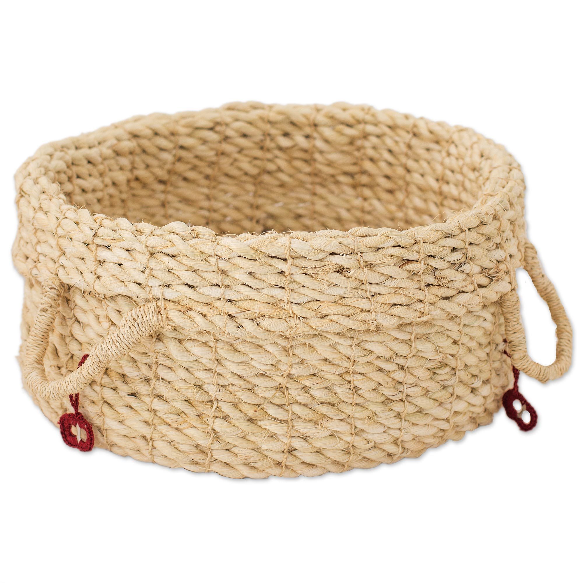 Artisan Crafted Maguey Fiber Basket from Central America - Red Ecology ...