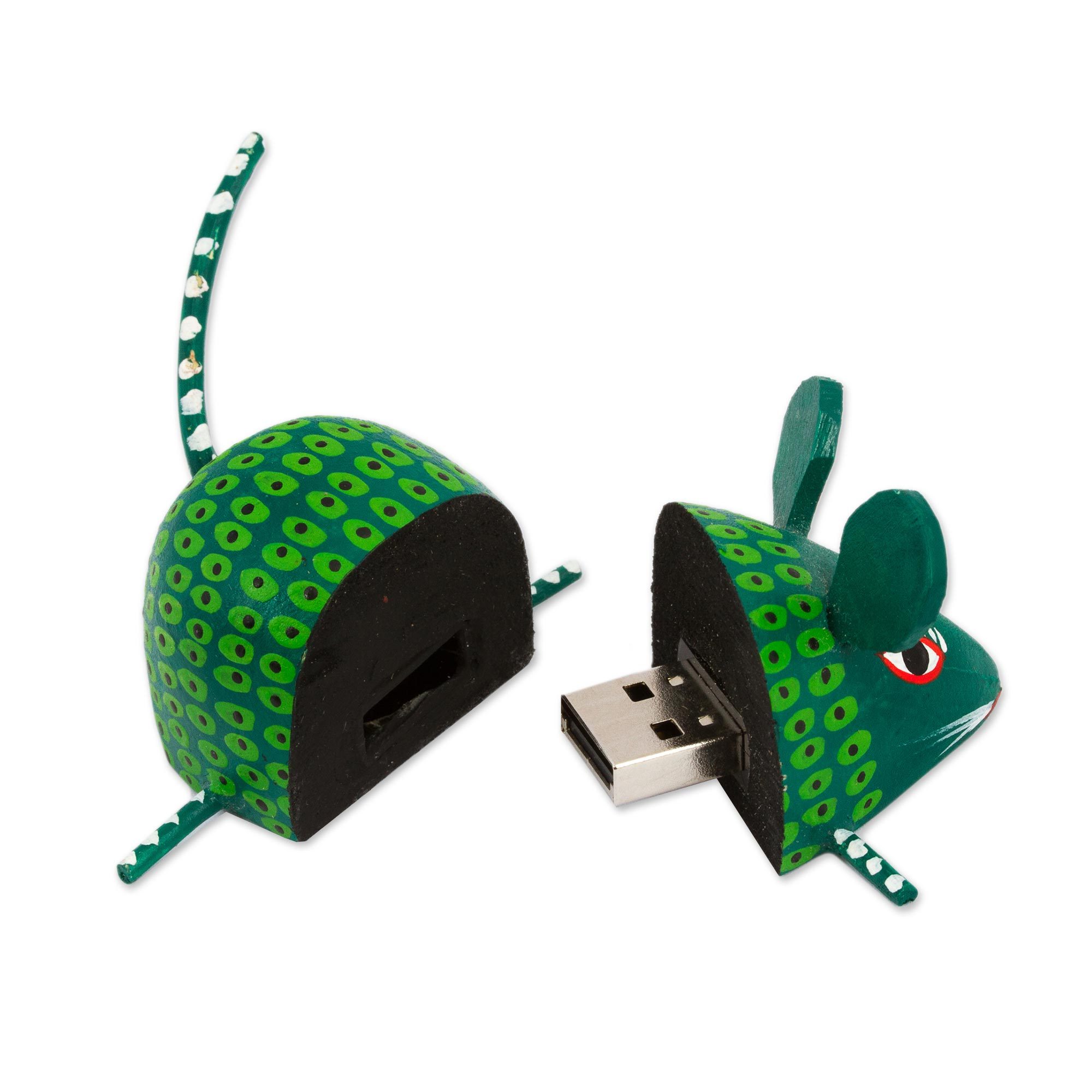 Hand-Painted Alebrije Mouse USB Drive from Mexico - Mischievous Mouse ...