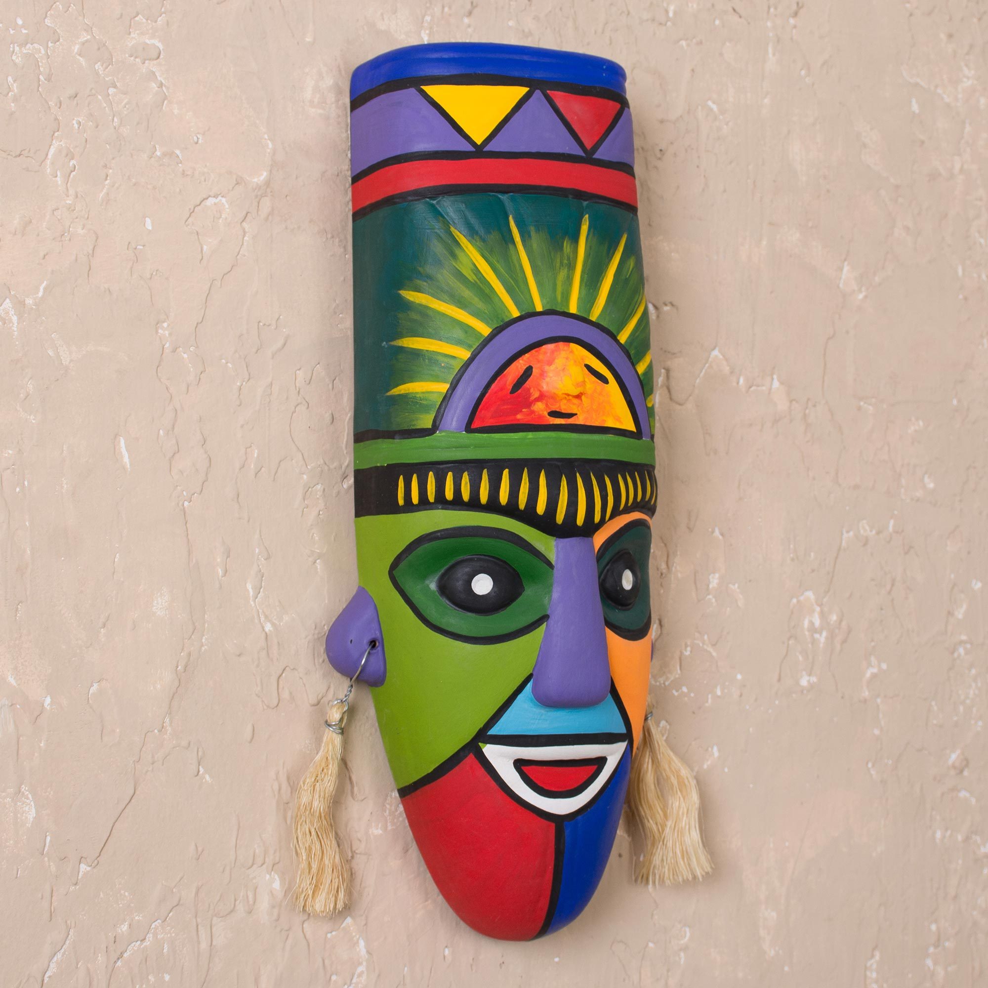 Hand Crafted Ceramic Mask - Inca Priest | NOVICA
