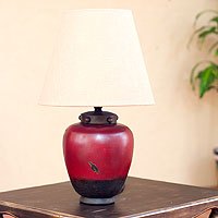 Fair Trade Ceramic Table Lamp - Vase of Light | NOVICA