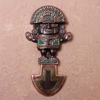 Tumi Ax Copper and Bronze Wall Sculpture with Chrysocolla - Divine Tumi ...