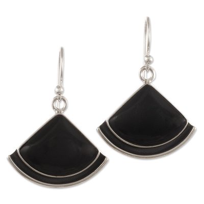 Artisan Made Obsidian Earrings from Peru - Expression | NOVICA