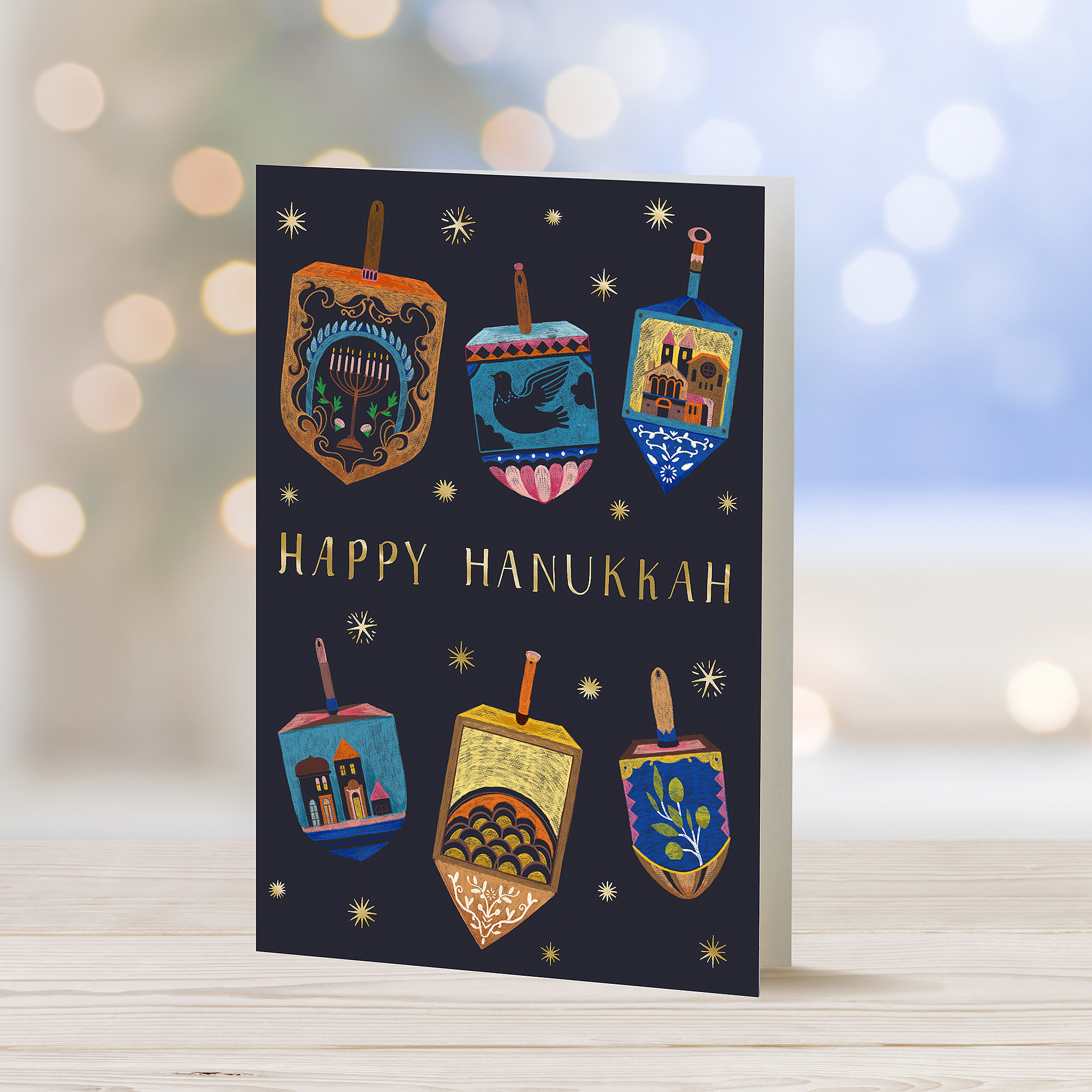 UNICEF Market | Set of 12 Unicef Hanukkah Greeting Cards with Dreidels ...