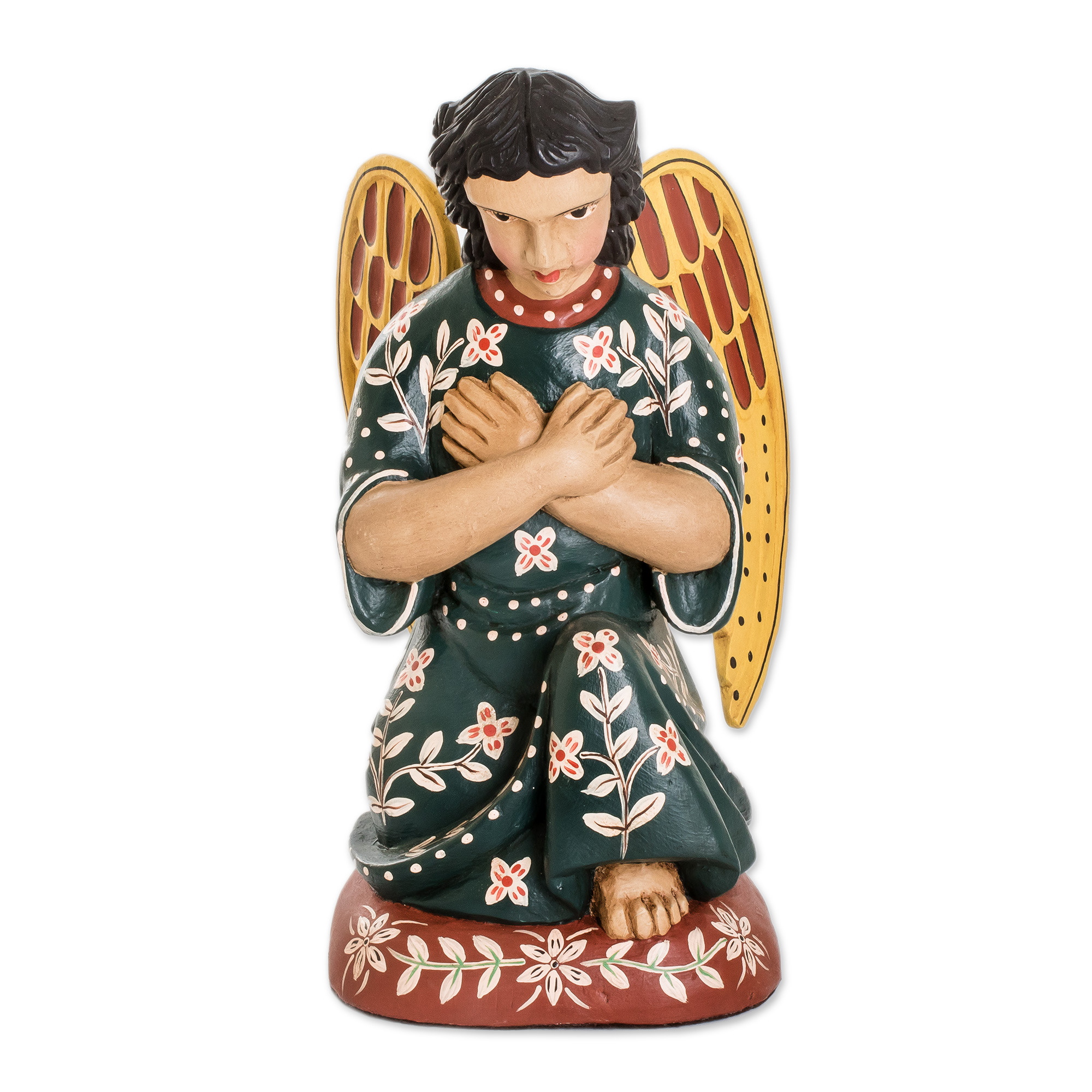 UNICEF Market | Hand Painted Angel Wood Sculpture - Angel of Gratitude
