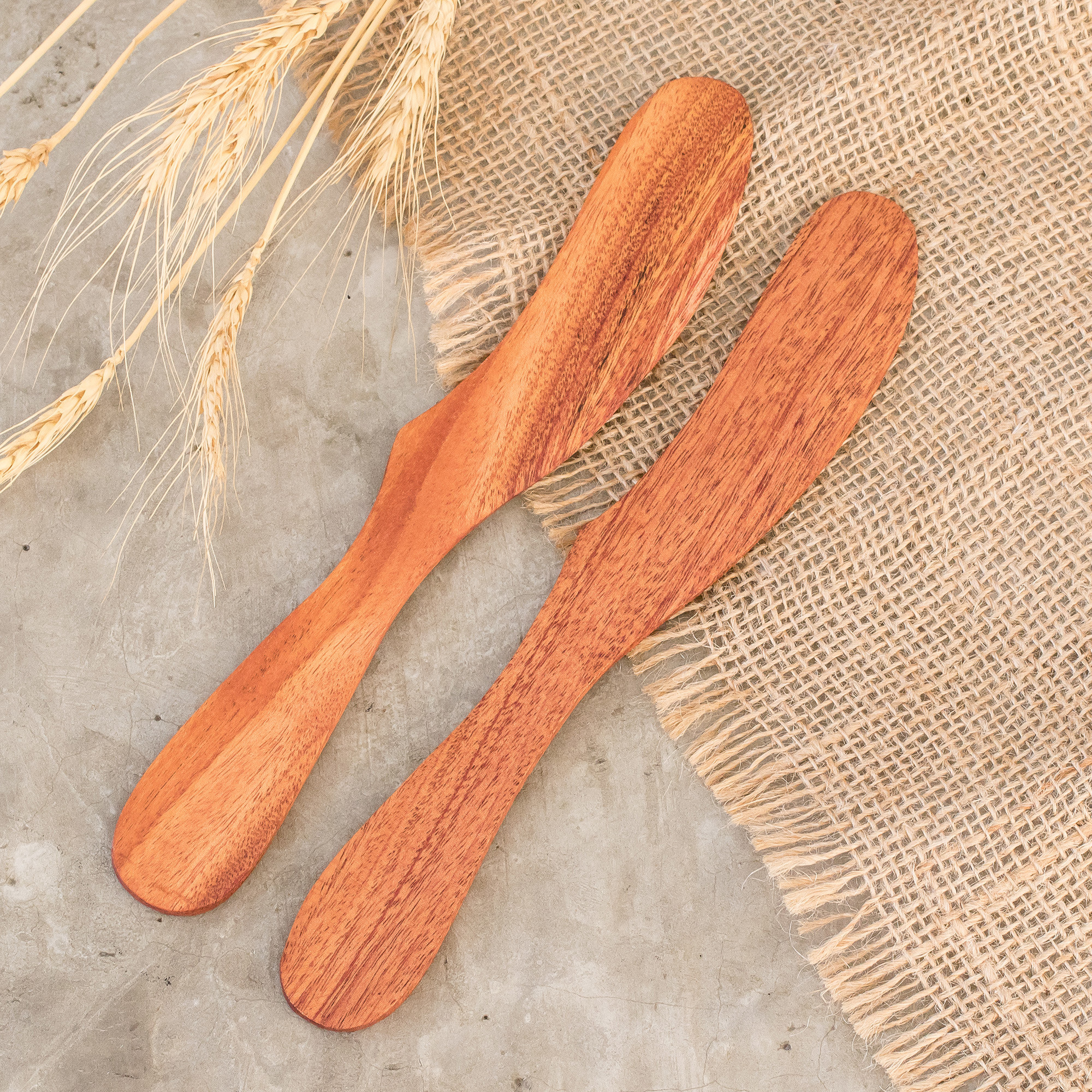 UNICEF Market | Handcrafted Cedar Wood Spreader Knives (Pair) - Forest Sigh