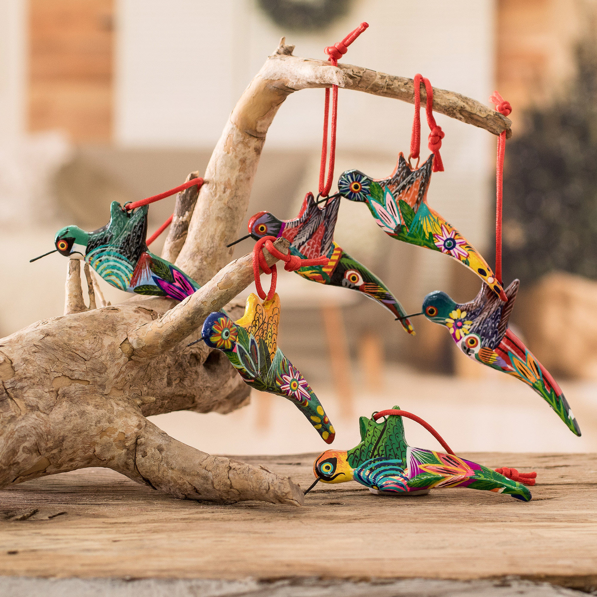 UNICEF Market | 6 Ceramic Ornaments Hummingbird Handcrafted in ...