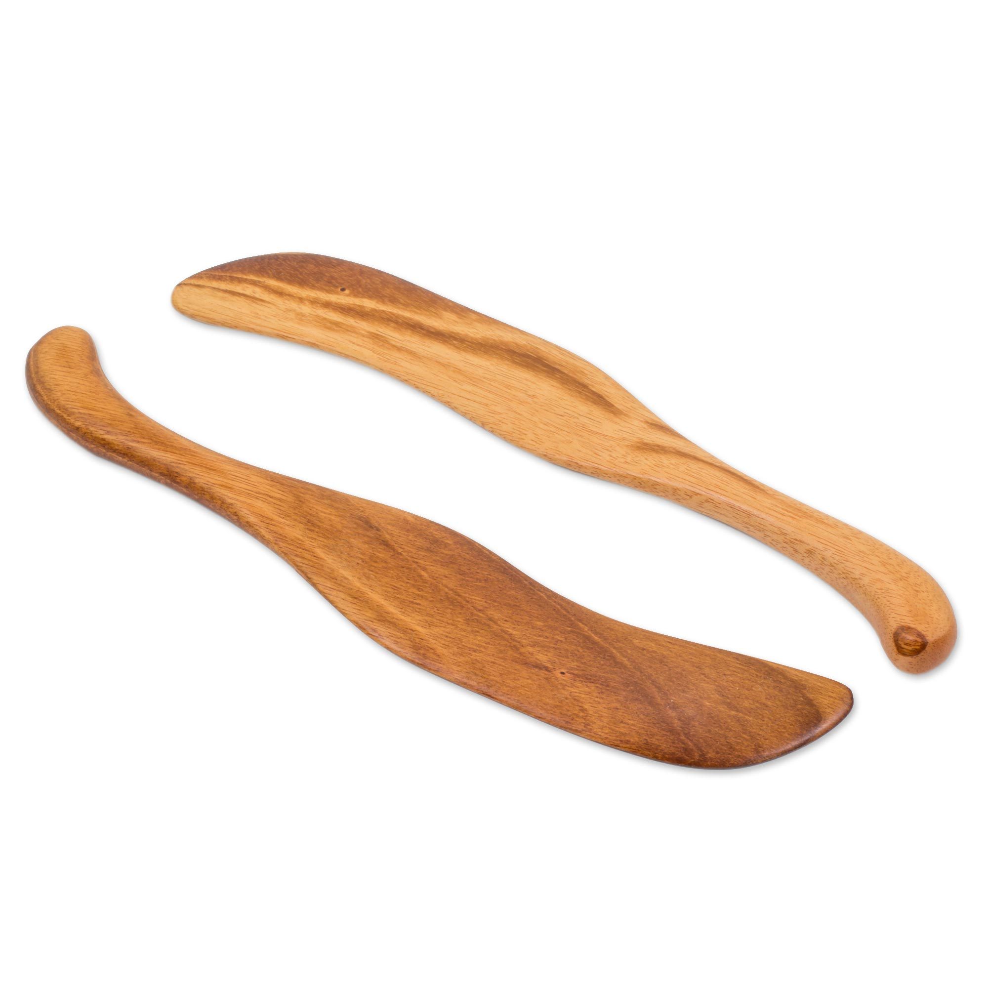 Hand Carved Jobillo Wood Spatulas from Guatemala (Pair) - Peten Cooking ...