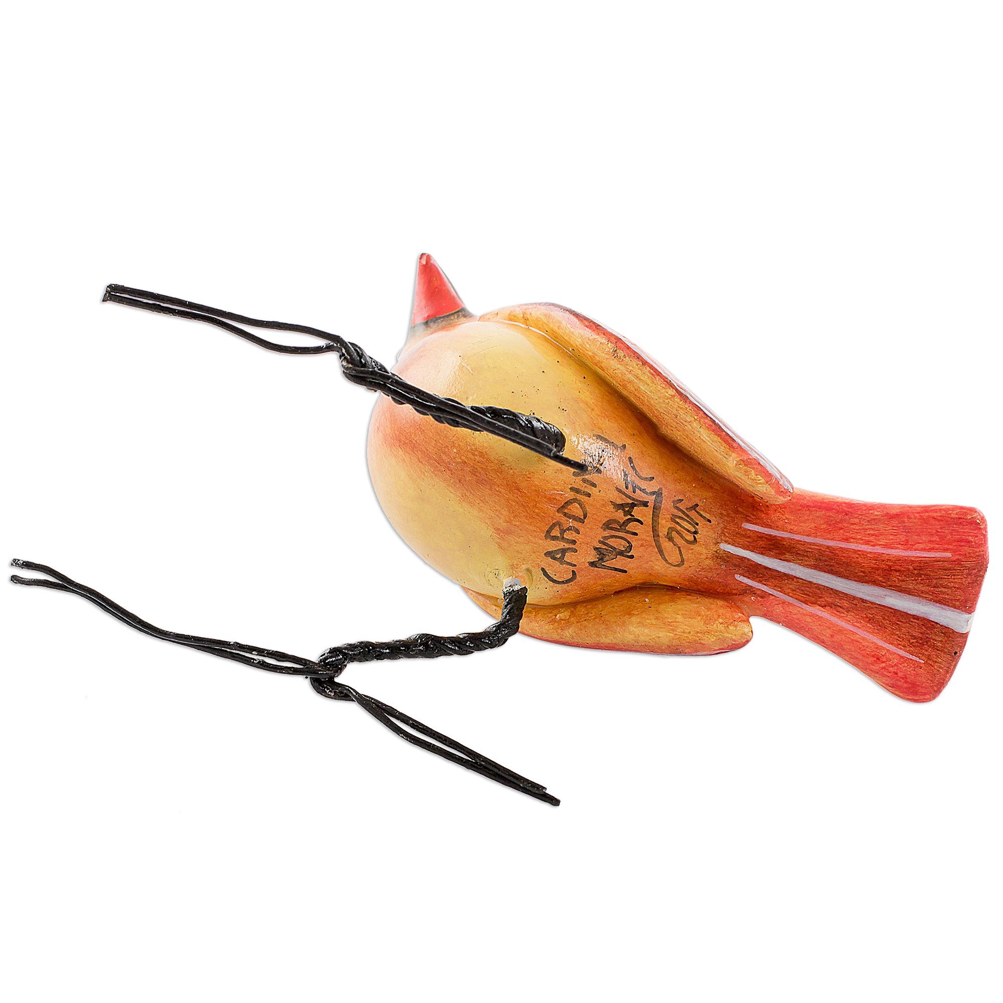 Handmade Cardinal Clay Bird Figurine from Guatemala - Cardinal Beauty ...