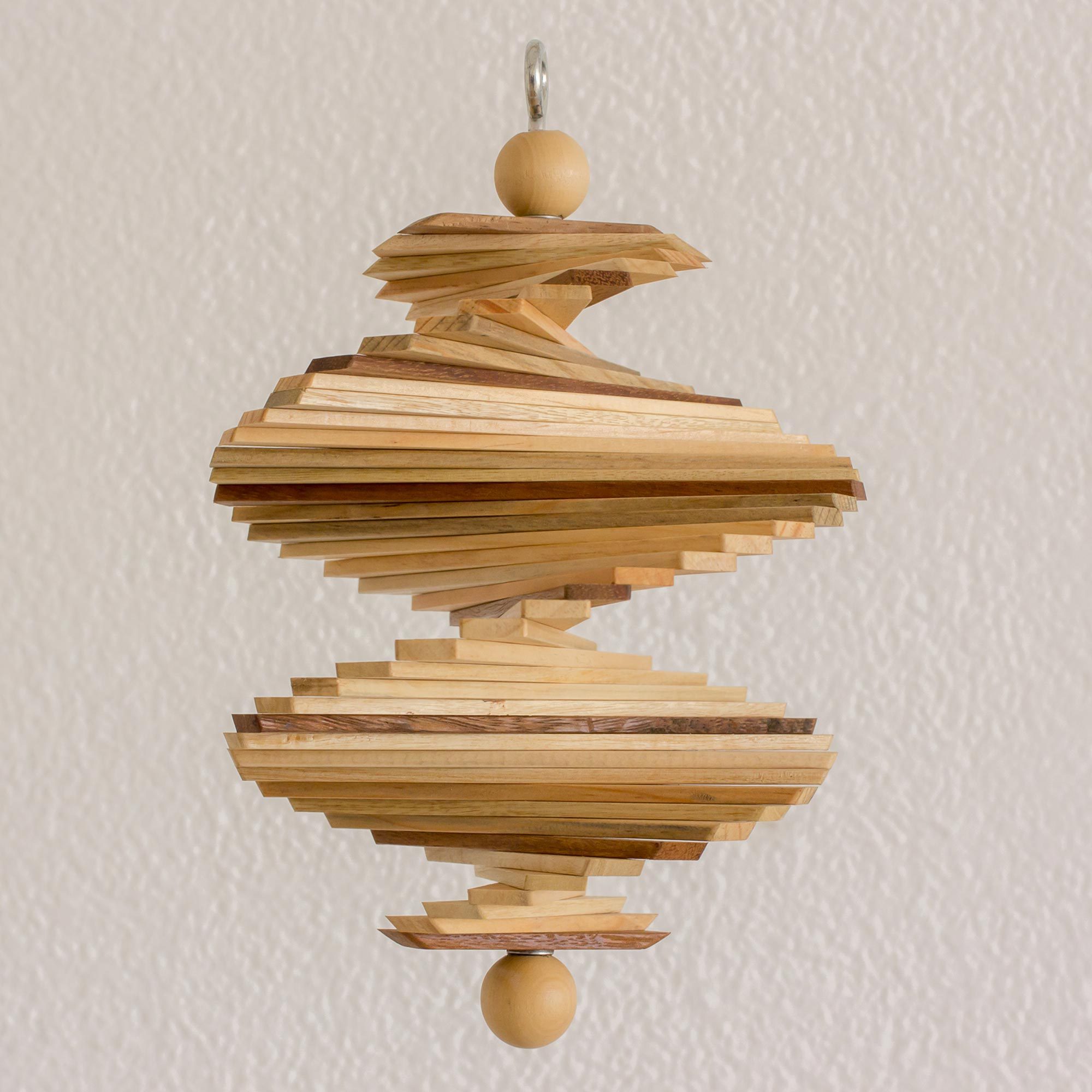 Handcrafted Wood Mobile with Adjustable Shapes - Tranquil Moments | NOVICA