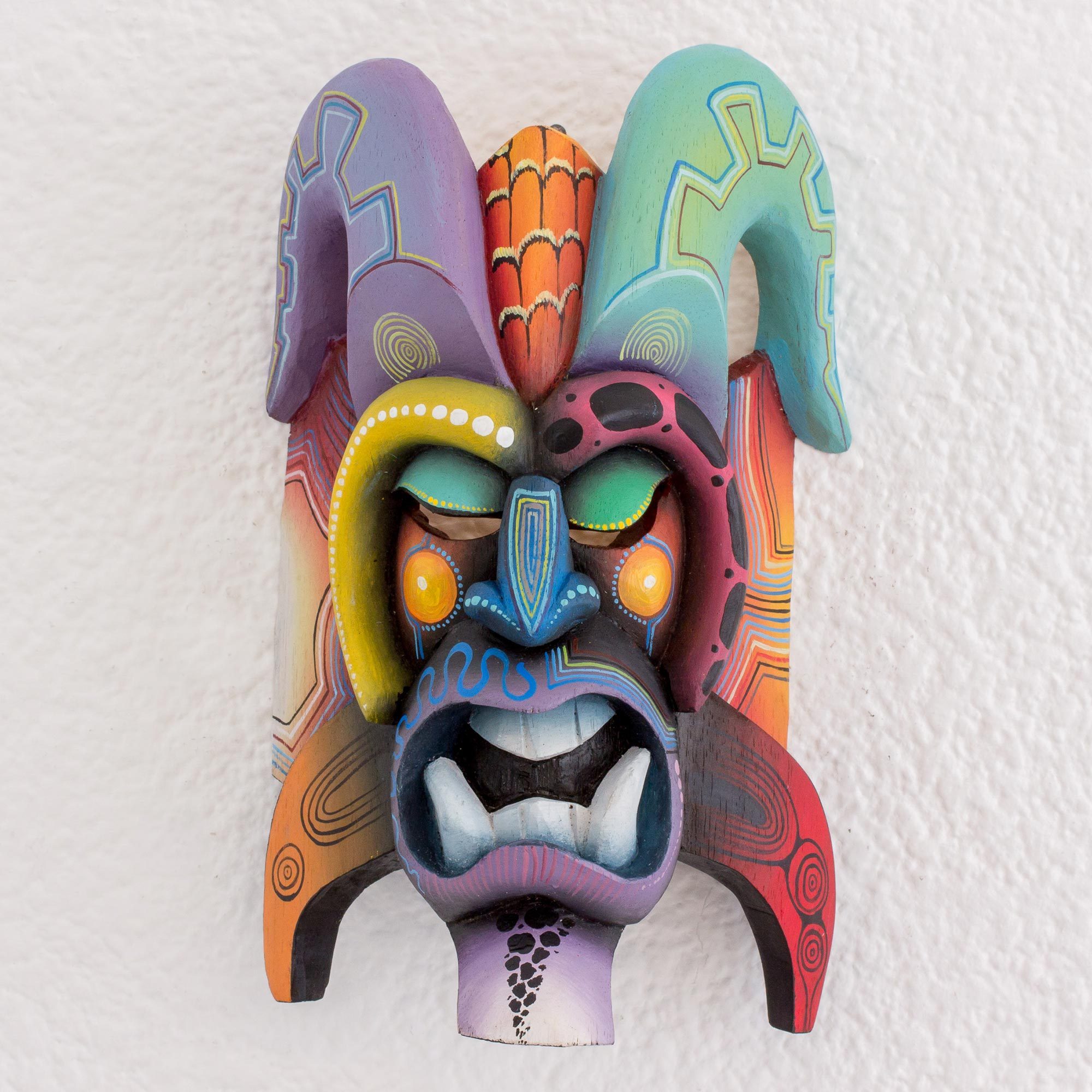 UNICEF Market | Multi-Color Wood Decorative Boruca Devil Mask - Boruca ...