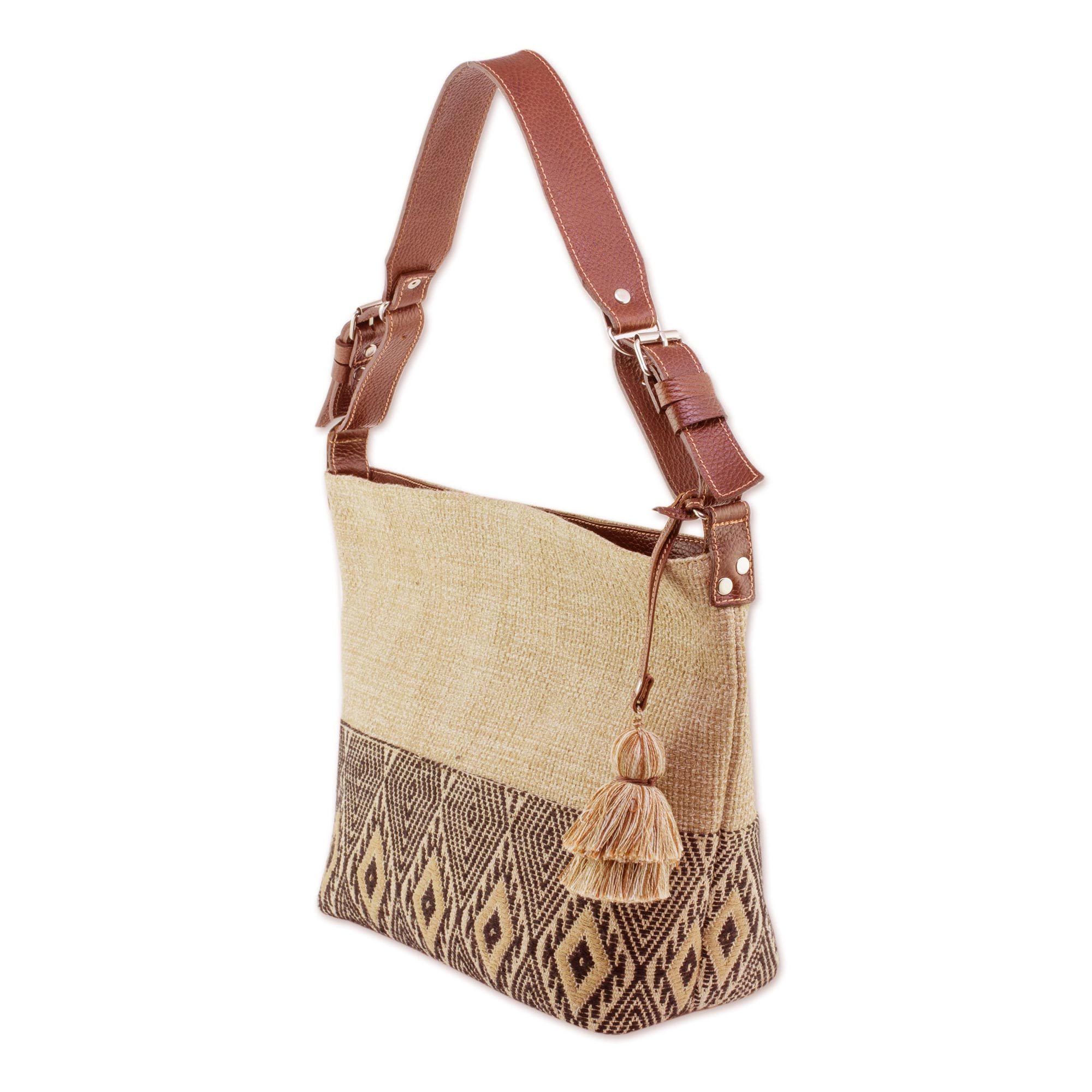 UNICEF Market | Leather-Accented All Cotton Maya Style Shoulder Bag ...