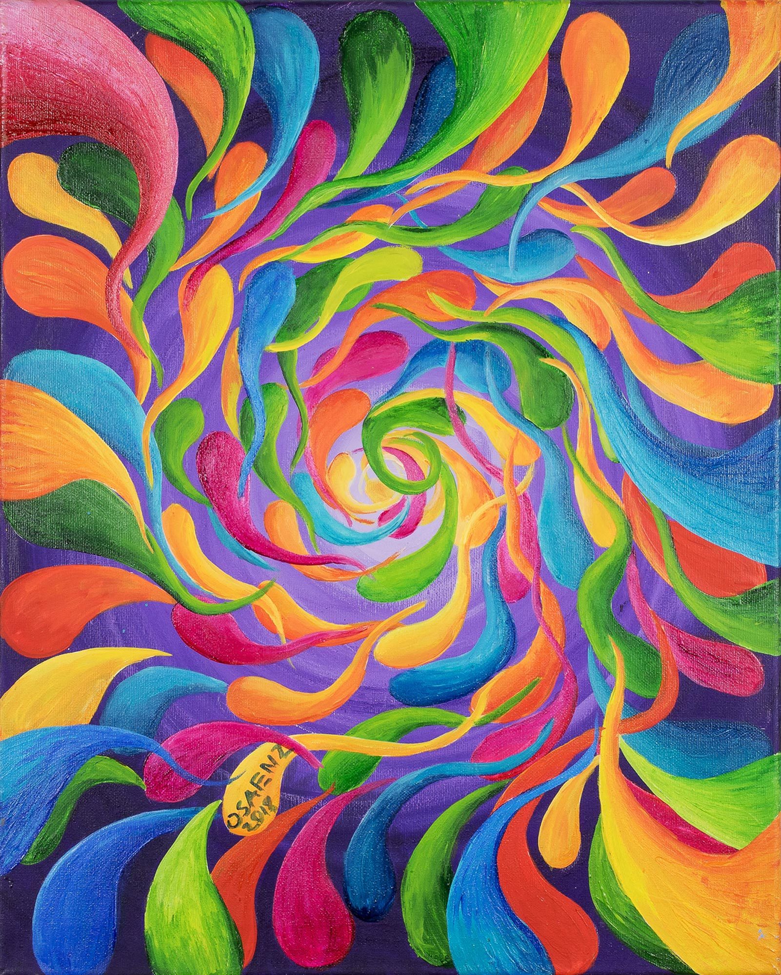 UNICEF Market | Signed Colorful Abstract Painting from Costa Rica ...