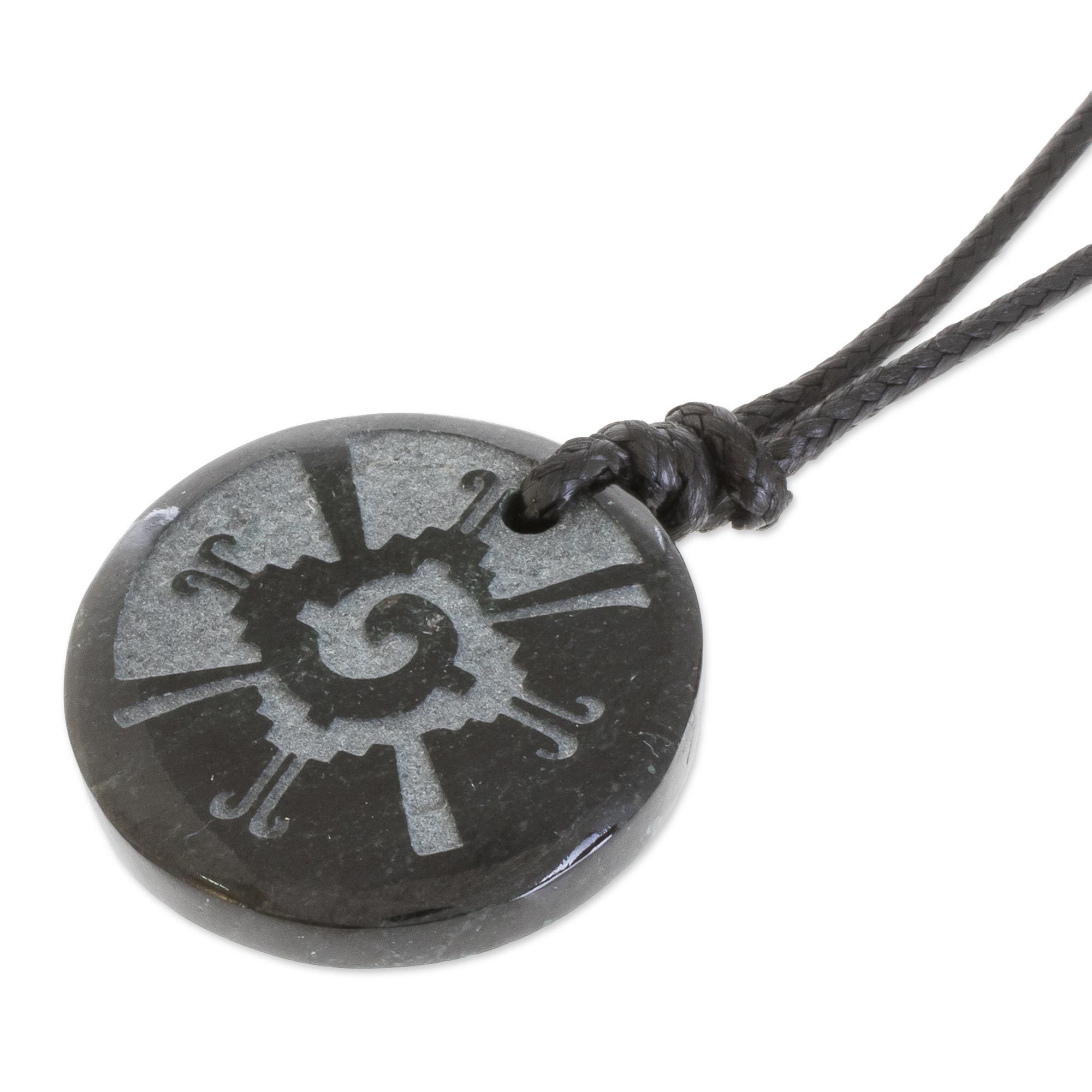 UNICEF Market | Hunab Ku Symbol Dark Green Jade Pendant Necklace - Hunab Ku