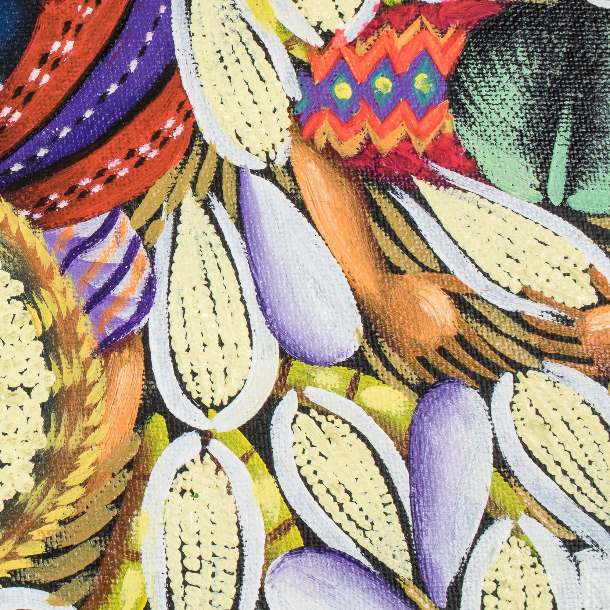 UNICEF Market | Signed Folk Art Painting of a Corn Harvest - Corn Harvest
