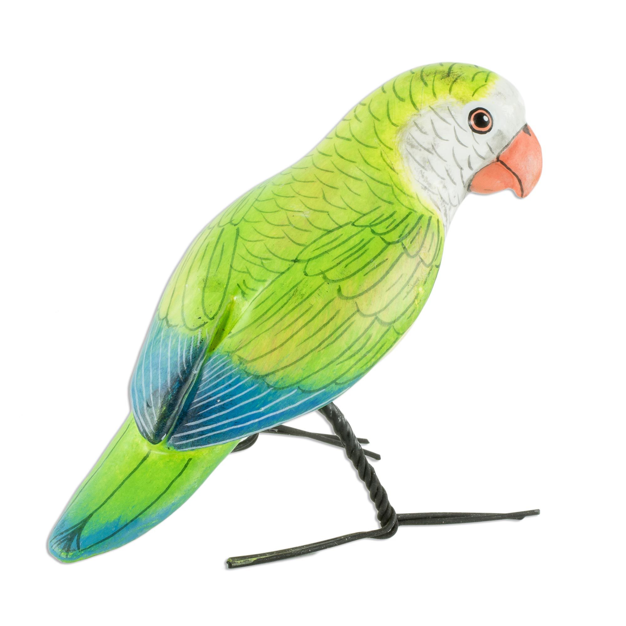 Guatemala Handcrafted Ceramic Monk Parakeet Figurine - Monk Parakeet ...