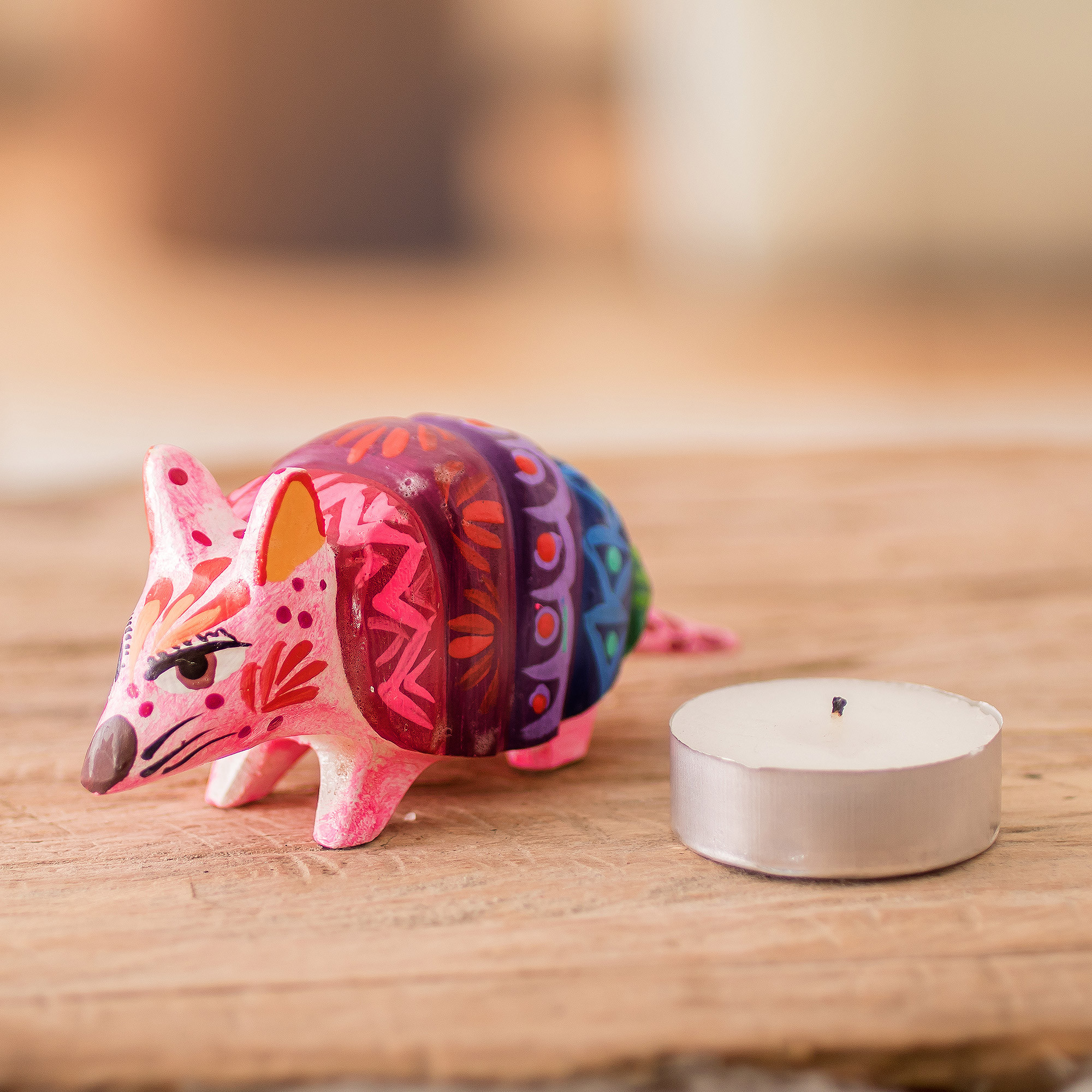 UNICEF Market | Artisan Crafted Wood Armadillo Figurine - Artful Armadillo