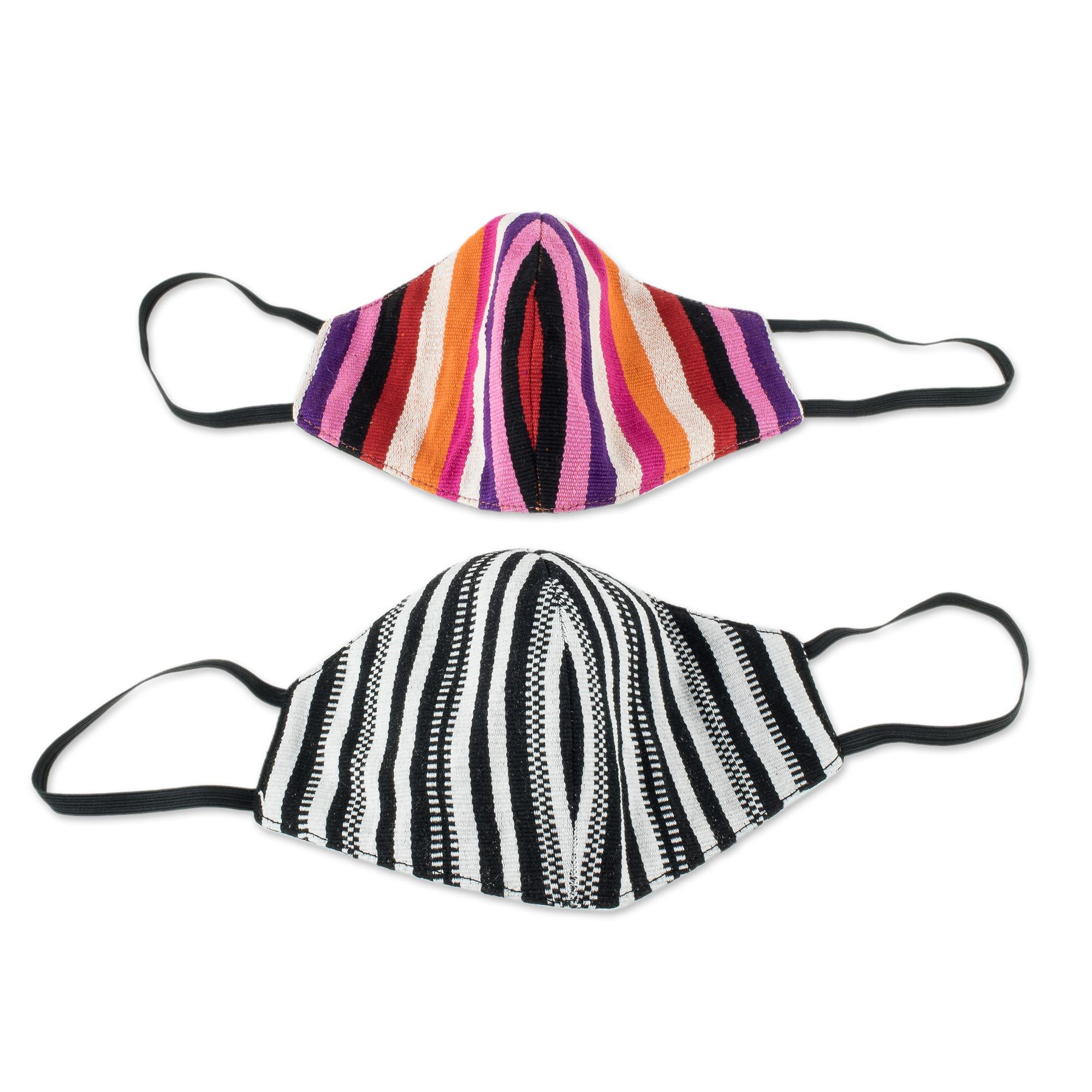 UNICEF Market | Hand Woven Striped Cotton Face Masks (Pair) - Striped ...