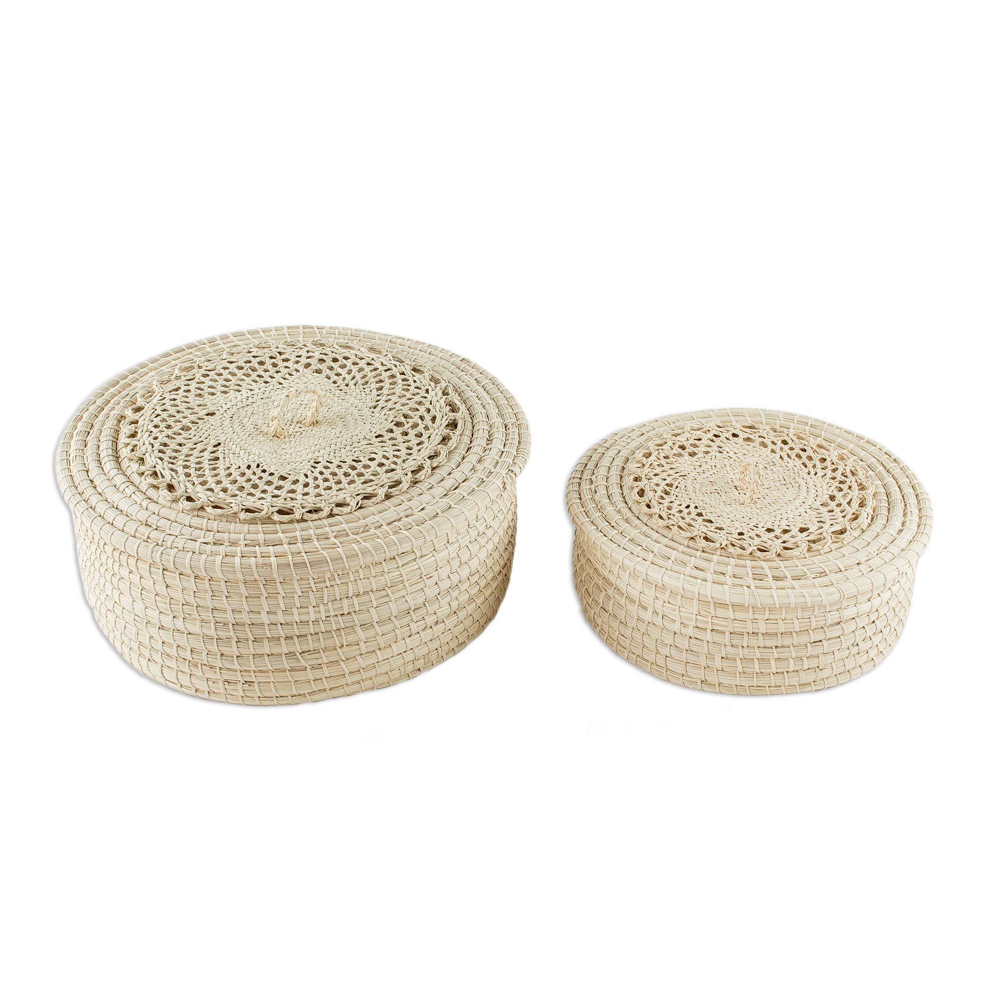 Multi-Purpose Natural Fiber Baskets (Pair) - Natural Life | NOVICA