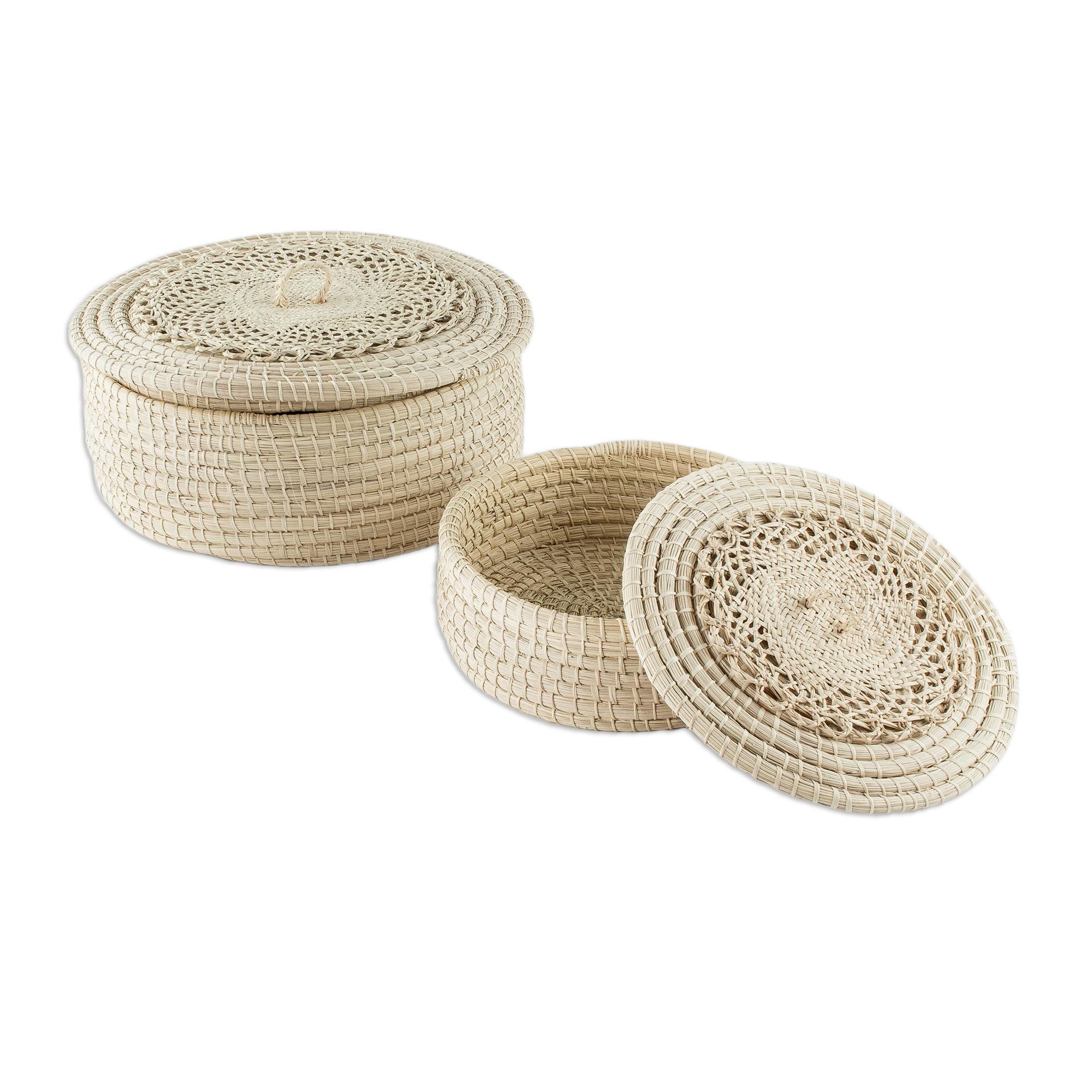 Multi-Purpose Natural Fiber Baskets (Pair) - Natural Life | NOVICA