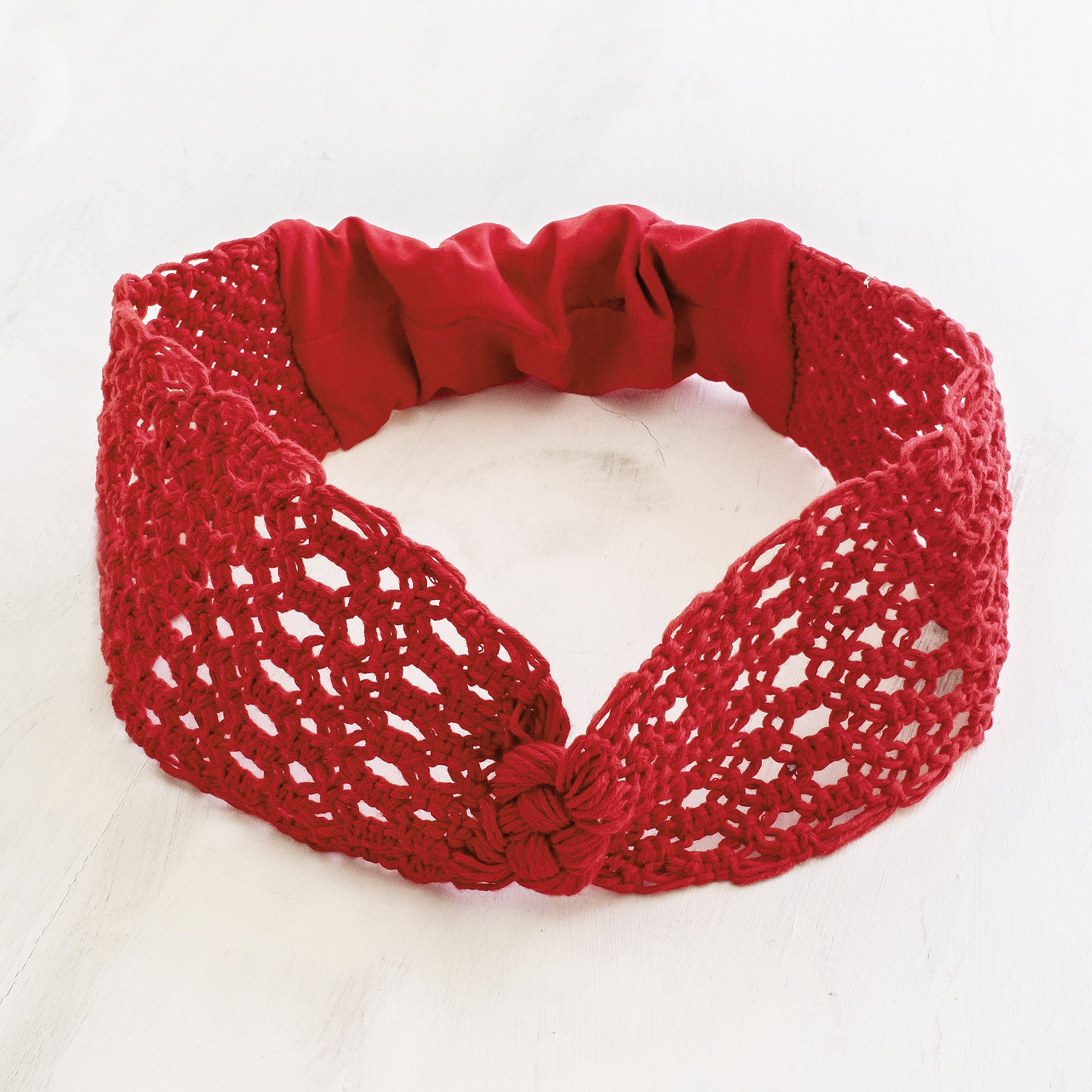 Hand Crafted Macrame Headband in Red - Scarlet Knots | NOVICA
