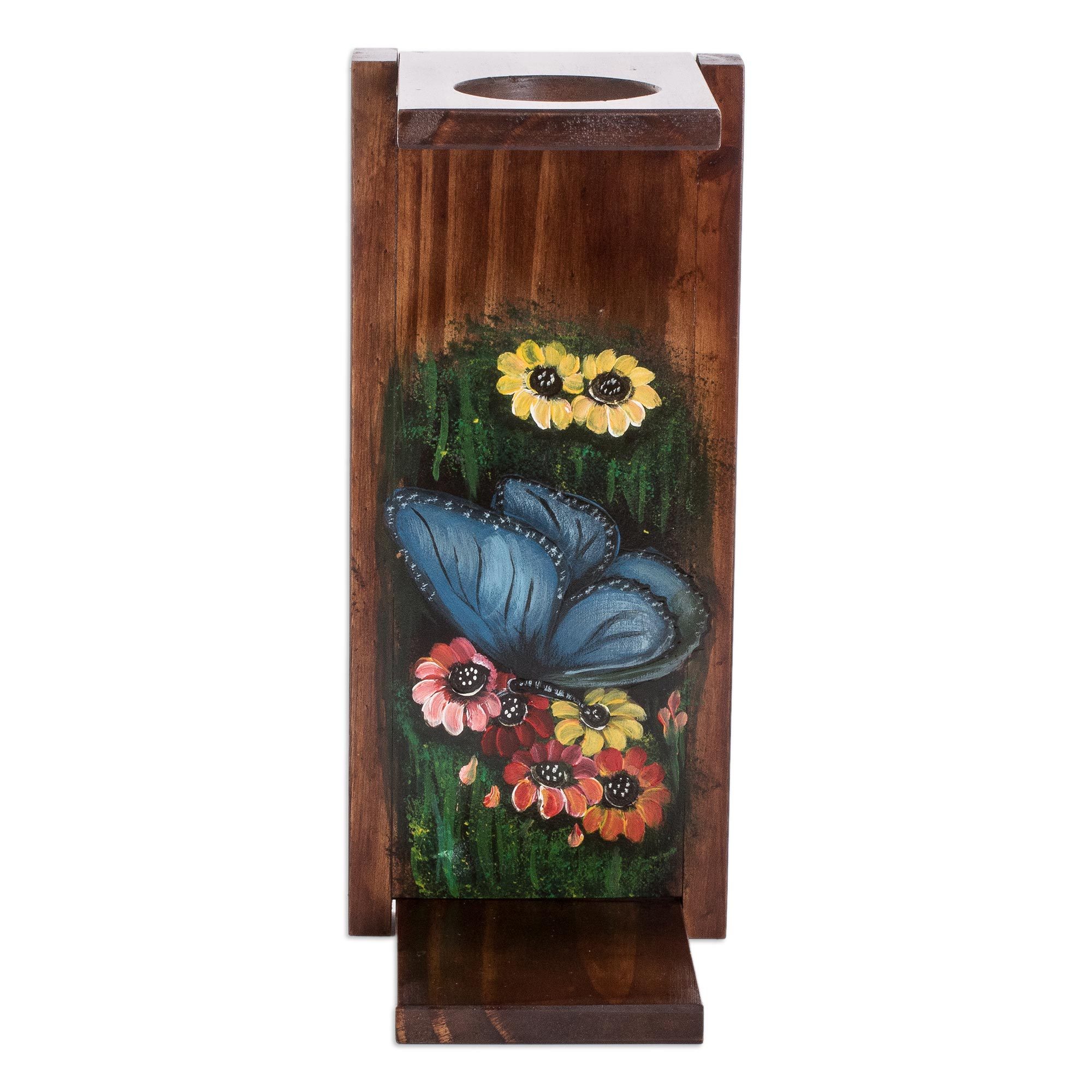 Traditional Costa Rican Wood Single-Serve Drip Coffee Stand - Blue ...