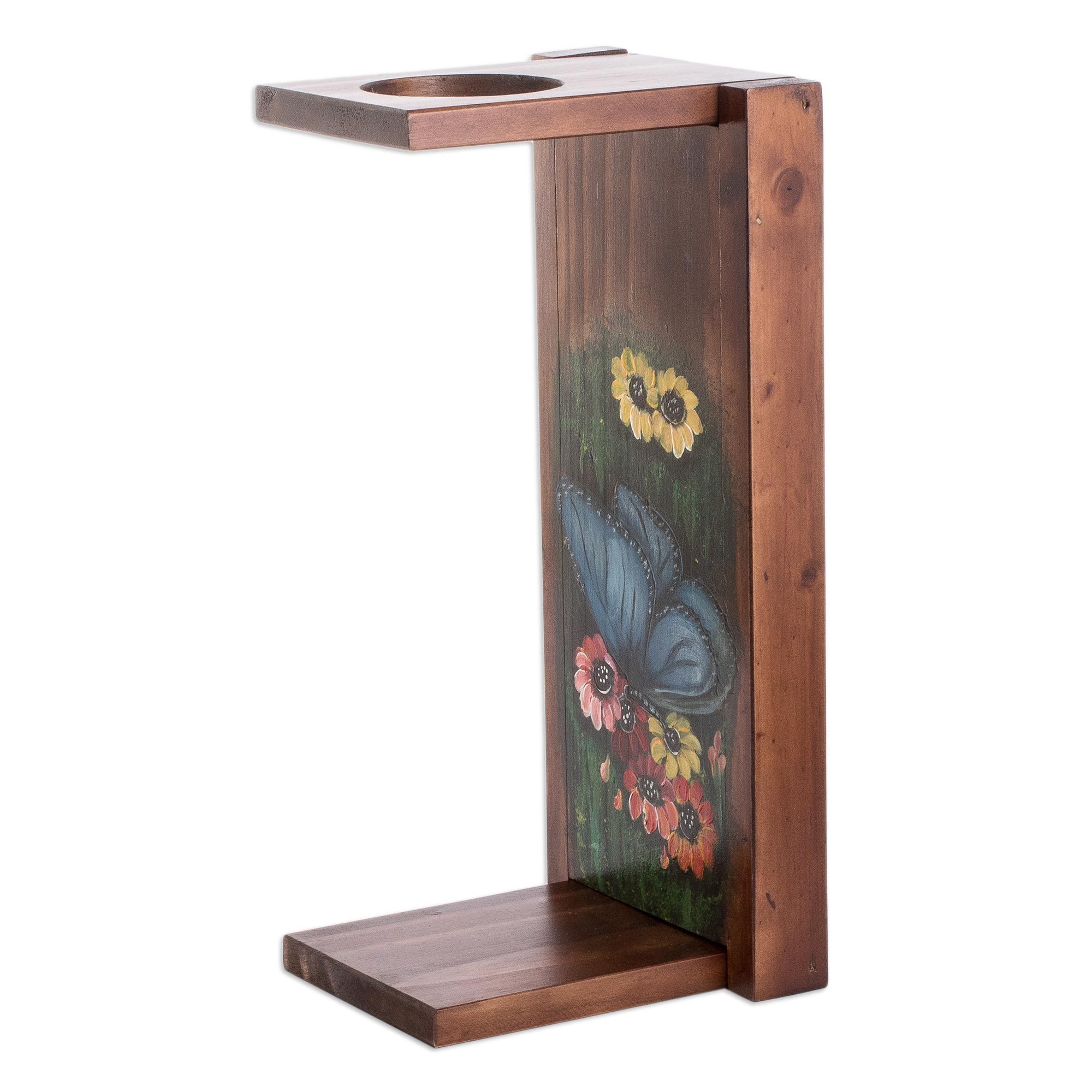 Traditional Costa Rican Wood Single-Serve Drip Coffee Stand - Blue ...