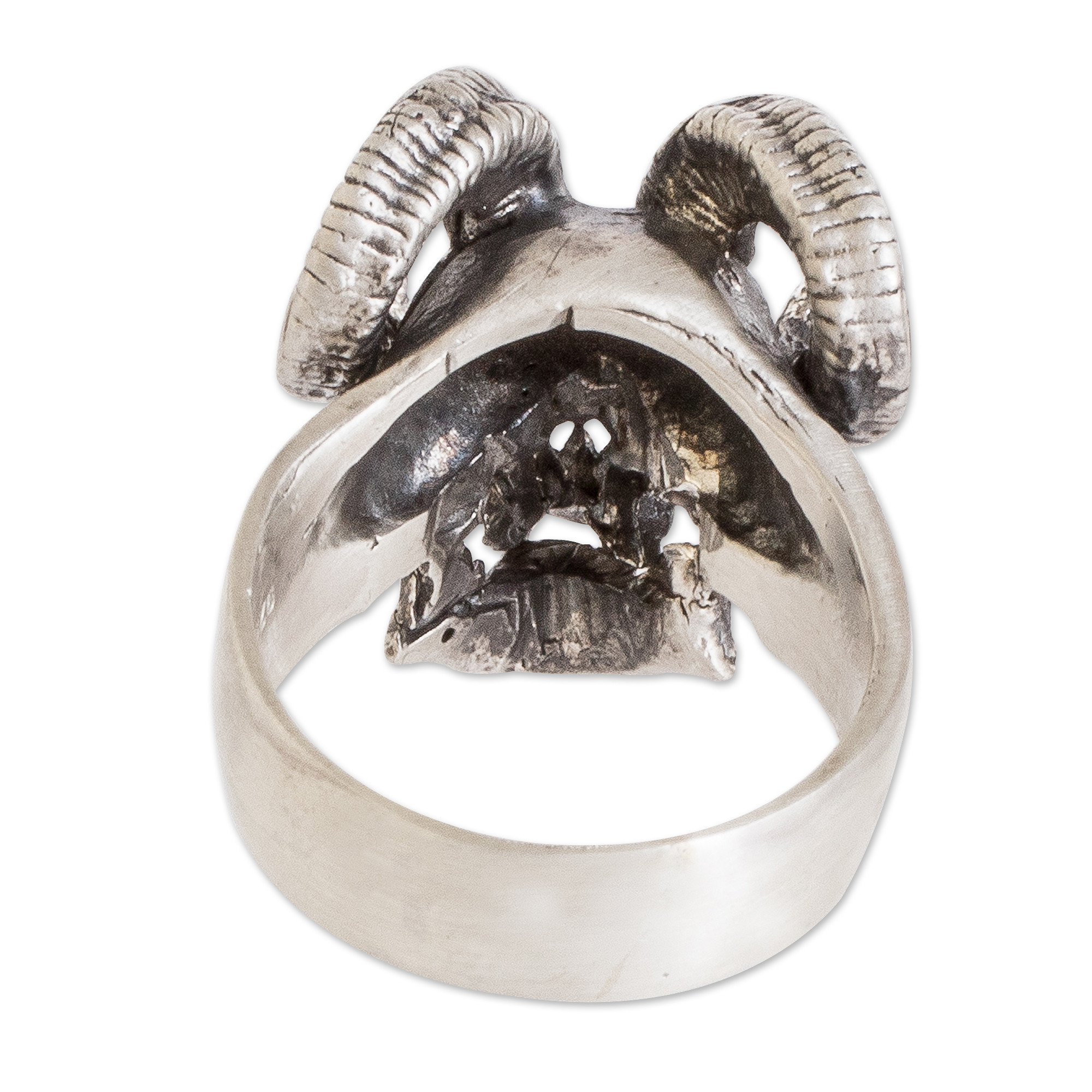 Silver Demon Cocktail Ring in a Combination Finish - Infernal Grace ...