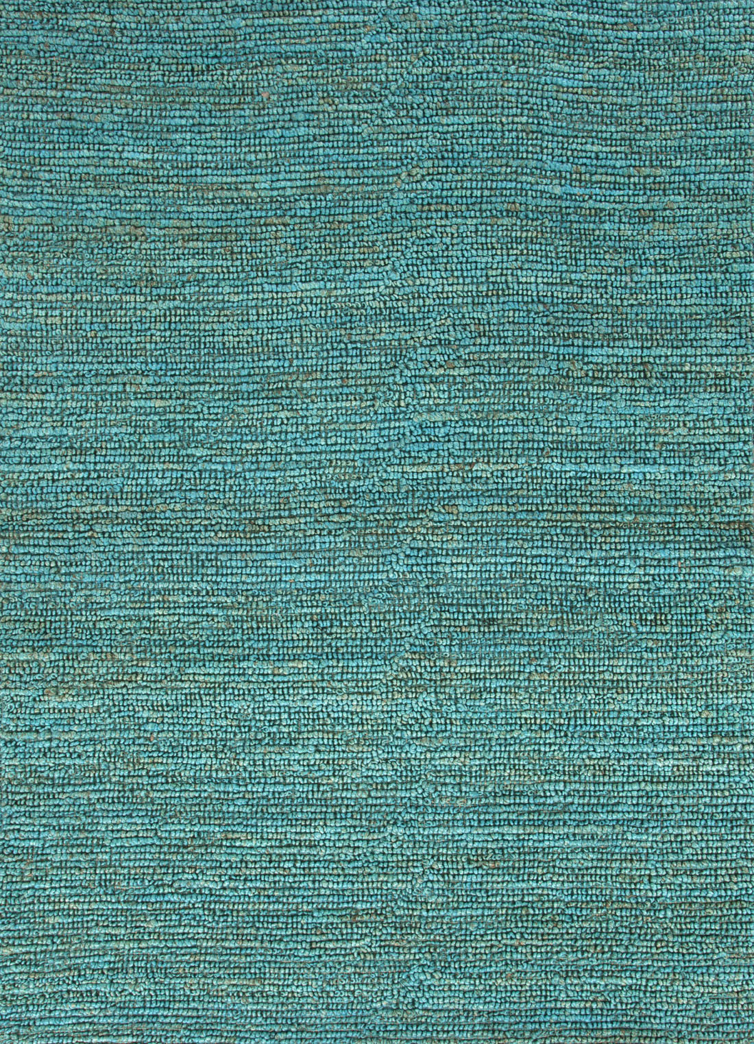 Natural Solid Turquoise Jute Area Rug - Turquoise Loop | NOVICA