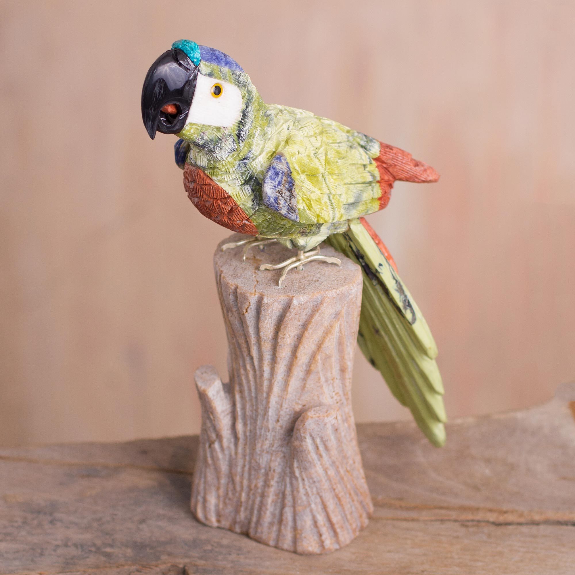 UNICEF Market | Gemstone Parrot Sculpture - Chromatic Singer