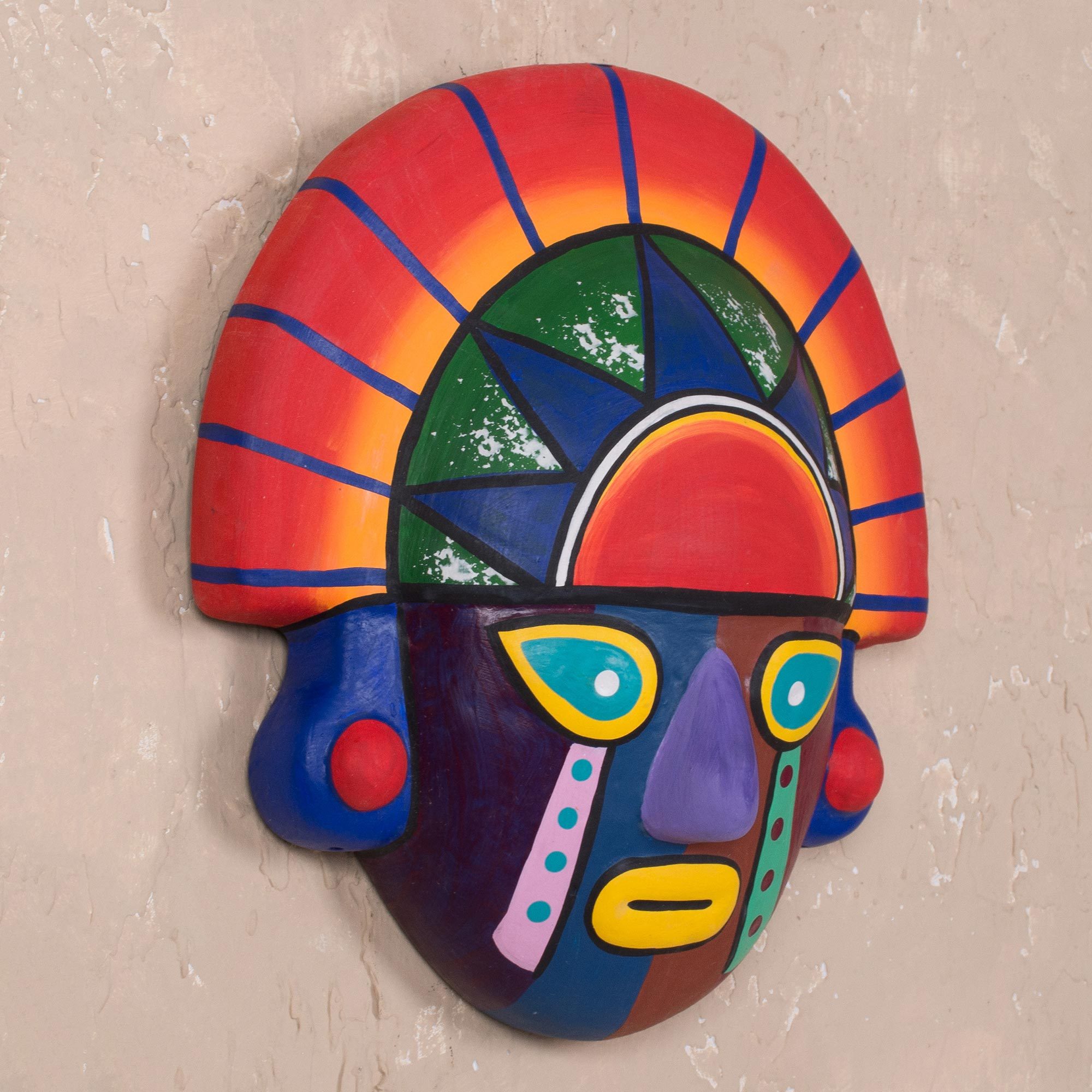 UNICEF Market | Collectible Ceramic Peruvian Clay Inca Mask - Royalty