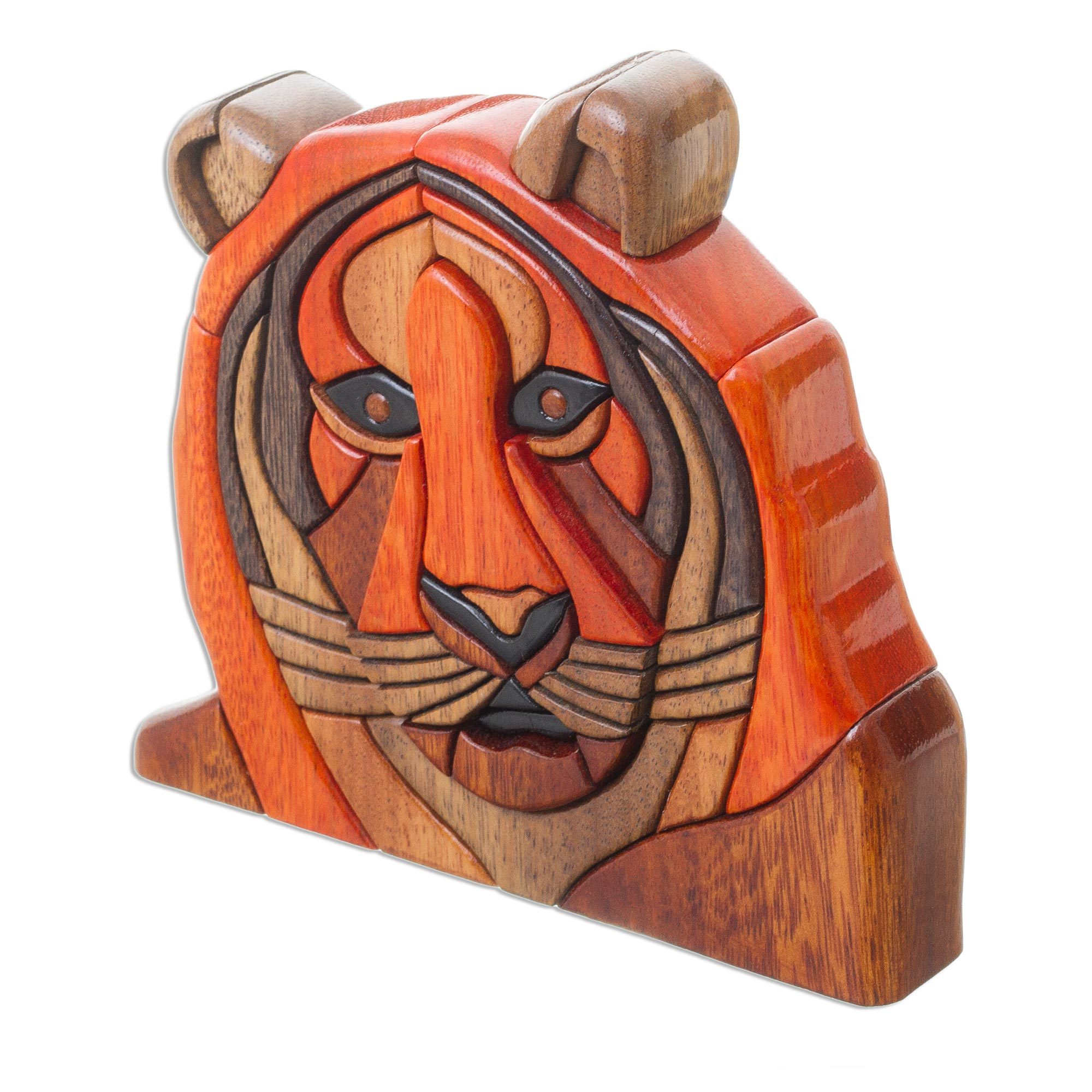 UNICEF Market | TIger's Head Wood Carving - Majestic Tiger