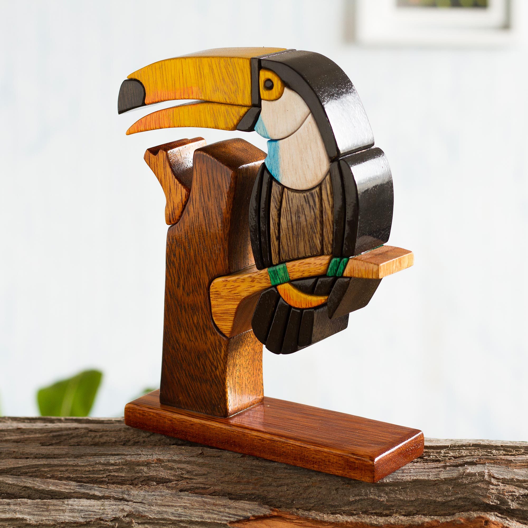 UNICEF Market | Handcrafted Wood Bird Sculpture - Amazon Toucan