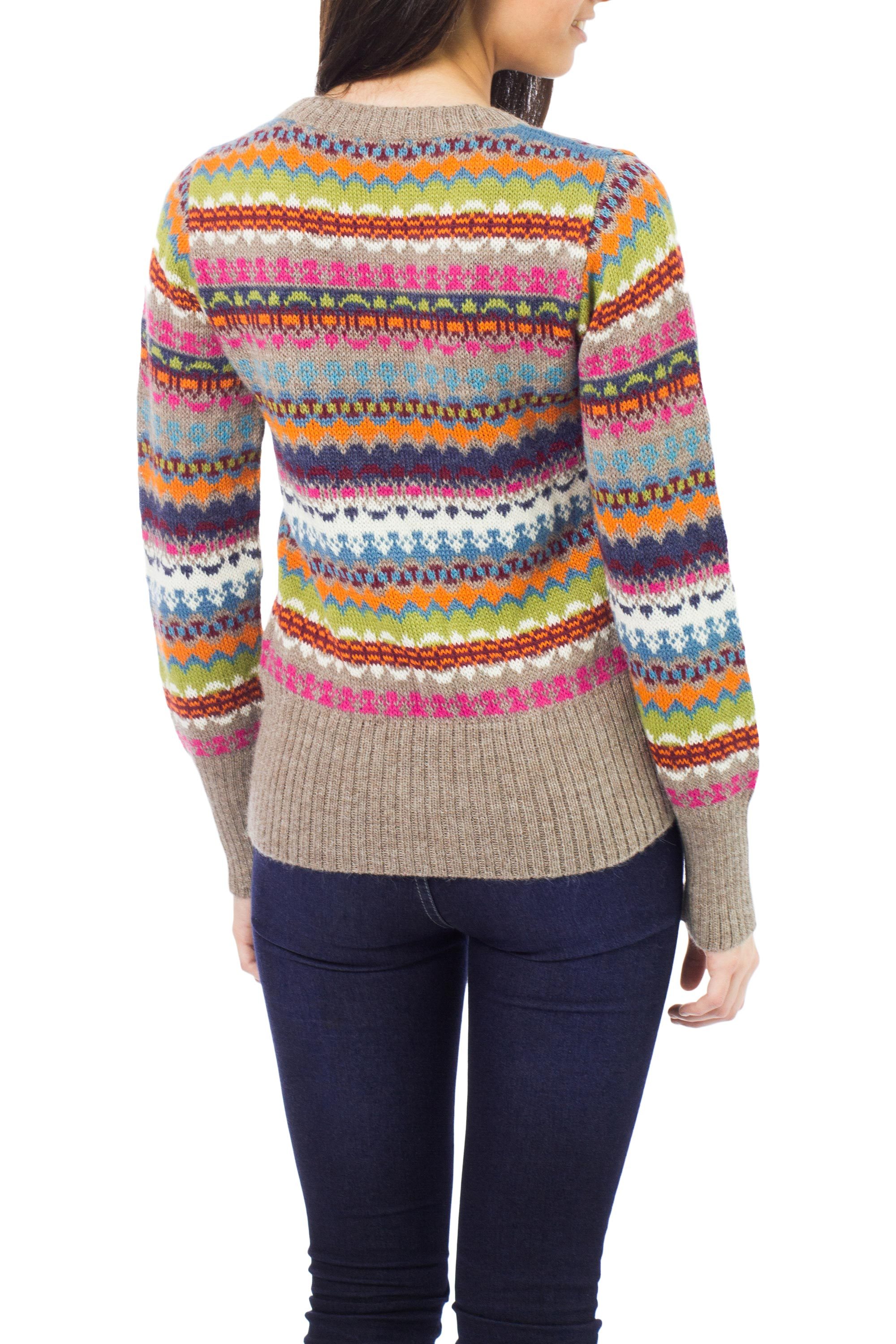 UNICEF Market | Colorful Alpaca Wool Handcrafted Pullover Sweater ...
