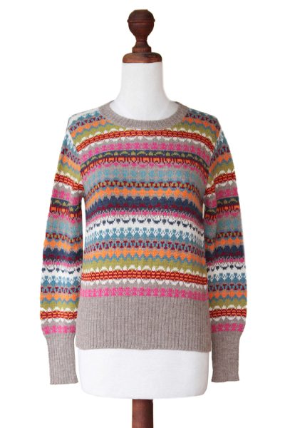 UNICEF Market | Colorful Alpaca Wool Handcrafted Pullover Sweater ...