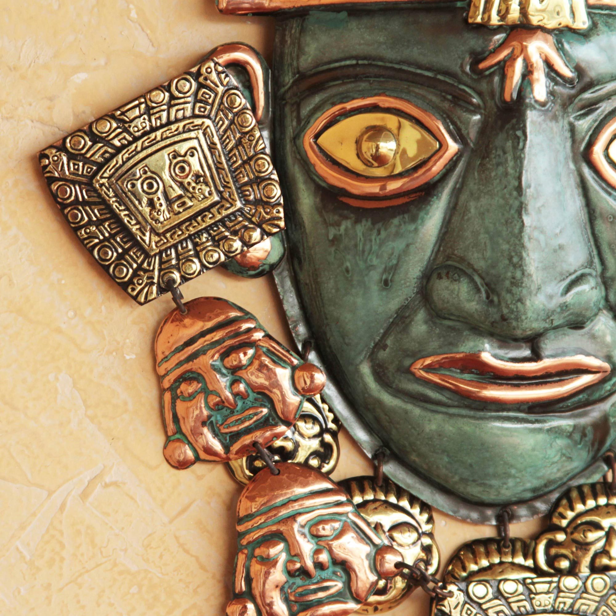 Inca Bronze and Copper Mask - Inca Warrior | NOVICA